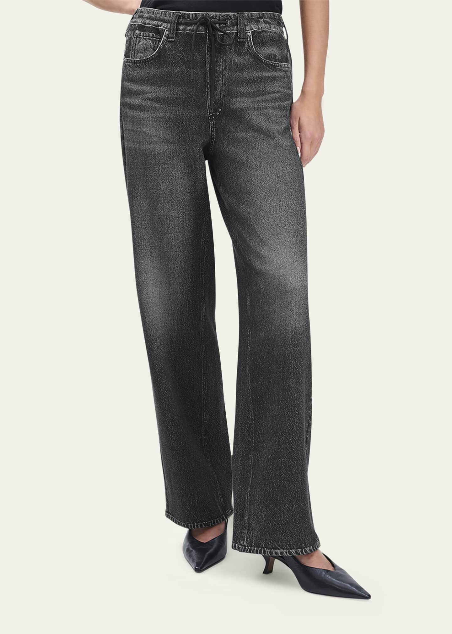Rag & Bone rb Miramar Terry Drawstring Wide-Leg Jeans - Bergdorf Goodman