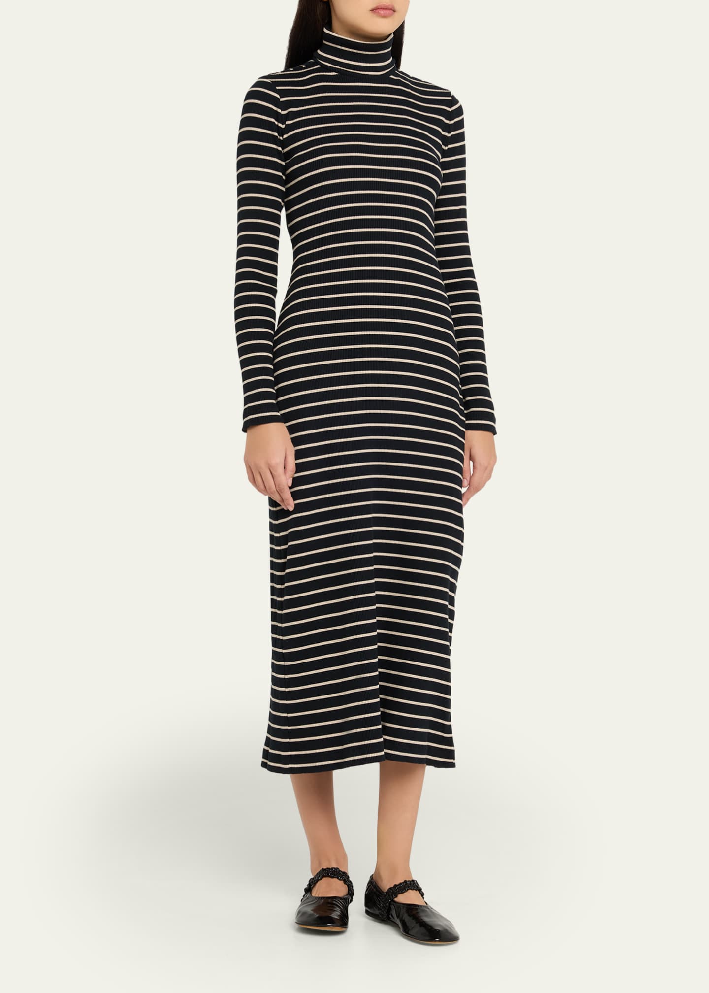 Proenza Schouler Frances Stripe Rib-Knit Turtleneck Dress - Bergdorf ...