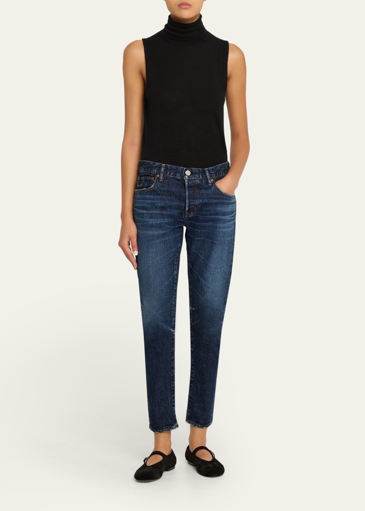 MOUSSY VINTAGE Camden Tapered Low-Rise Jeans - Bergdorf Goodman