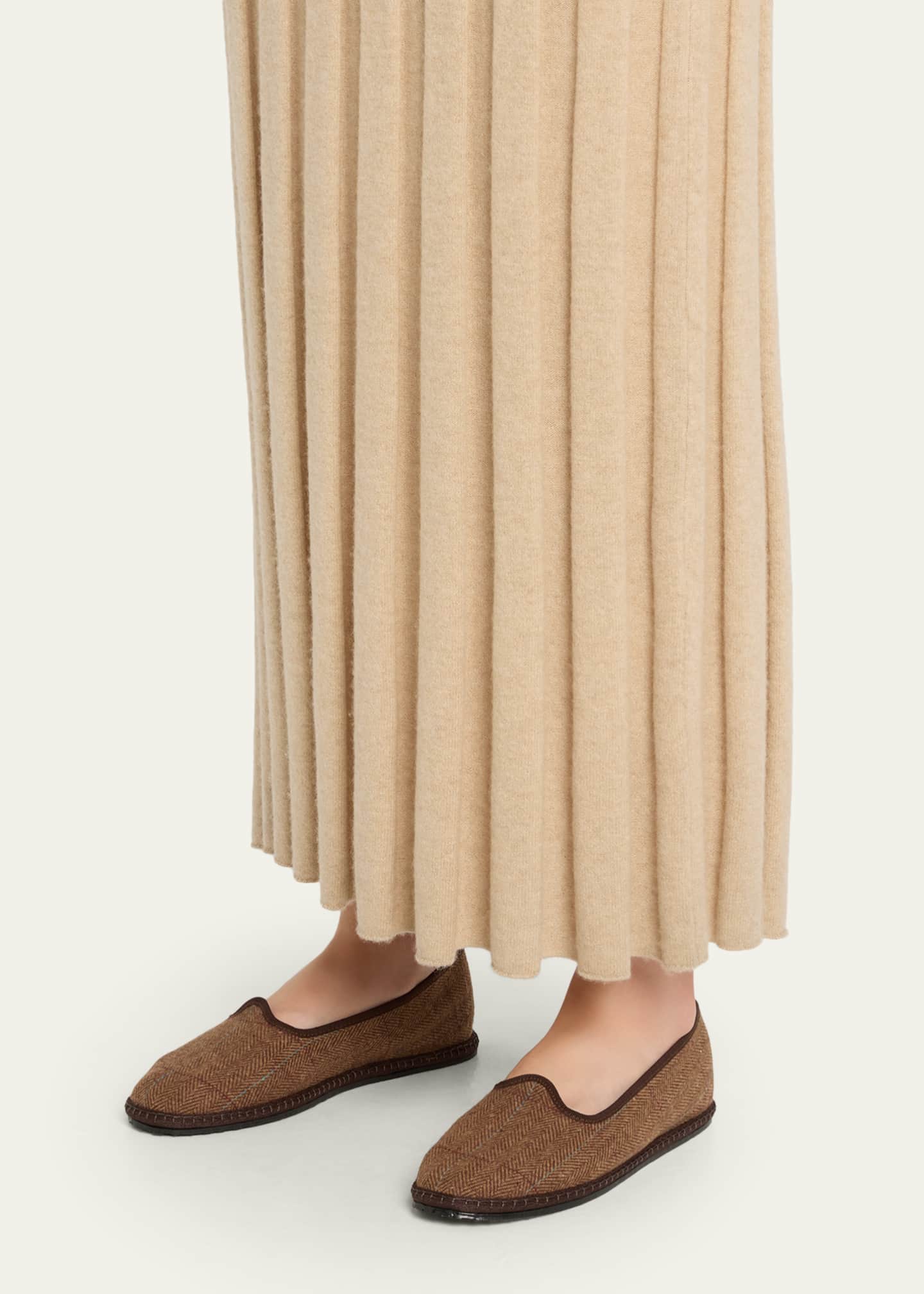 Vibi Venezia Furlana Herringbone Wool-Blend Slippers - Bergdorf Goodman