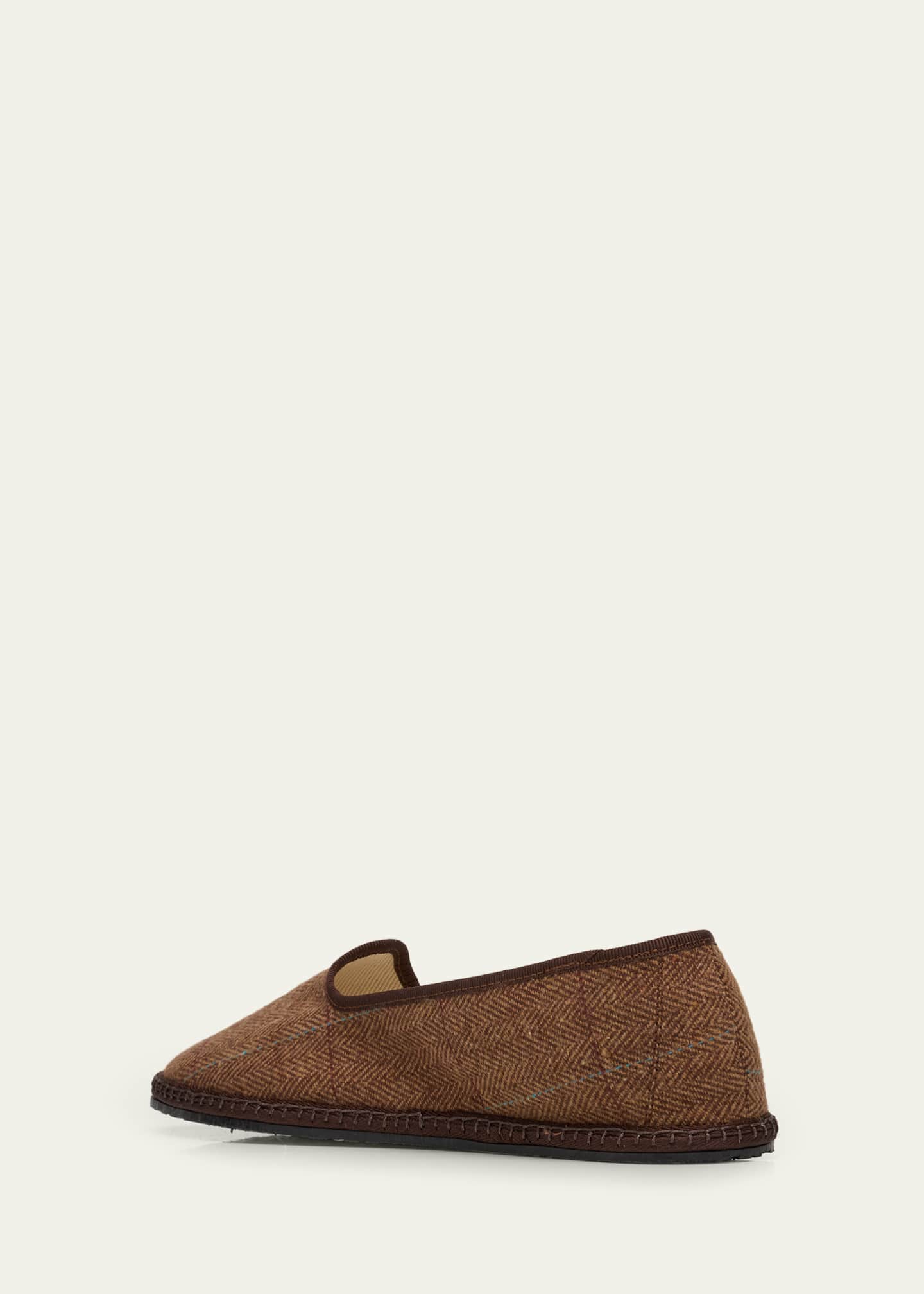 Vibi Venezia Furlana Herringbone Wool-Blend Slippers - Bergdorf Goodman
