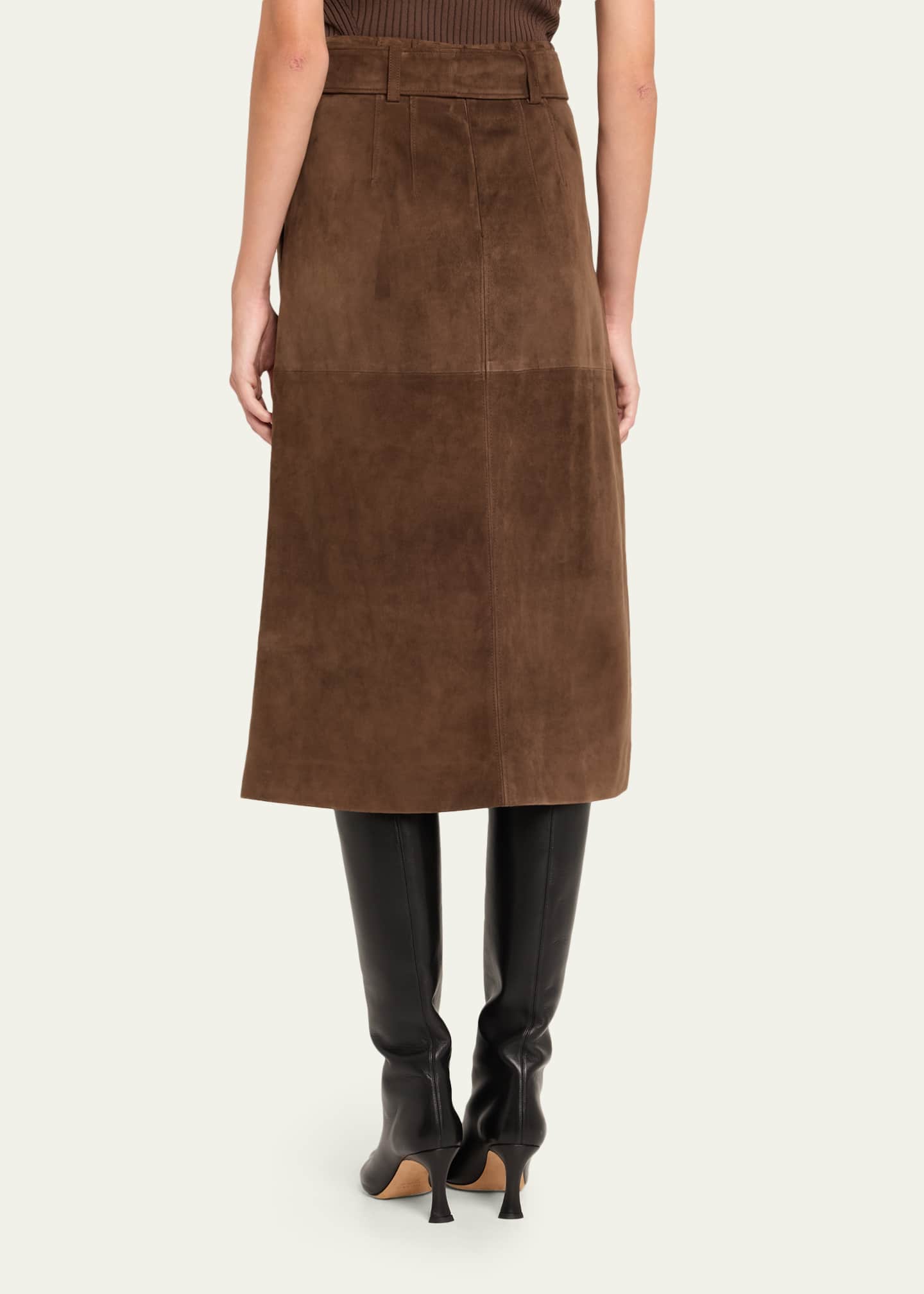 Veronica Beard Alexie Suede Midi Skirt - Bergdorf Goodman