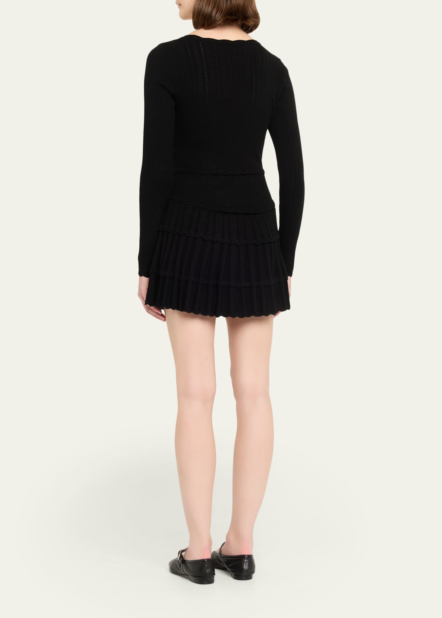 LoveShackFancy Lavender Stretch Pointelle Mini Dress - Bergdorf Goodman