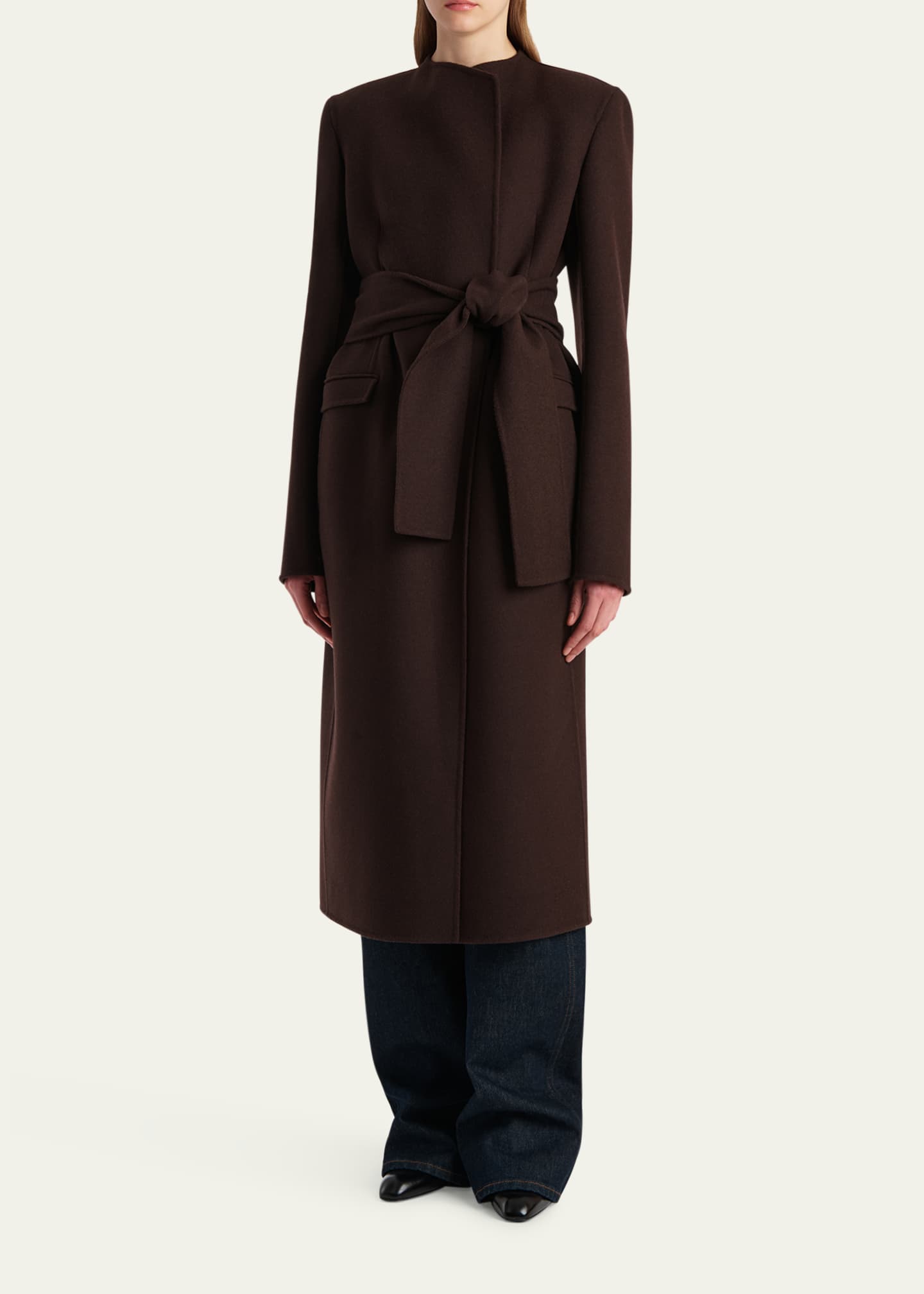 Khaite Jelson Double-Face Wool Wrap Coat - Bergdorf Goodman