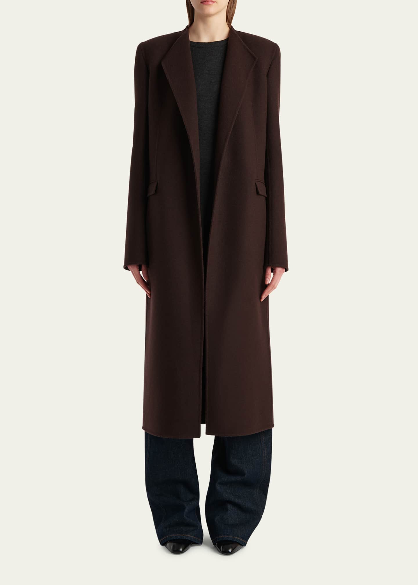Khaite Jelson Double-Face Wool Wrap Coat - Bergdorf Goodman