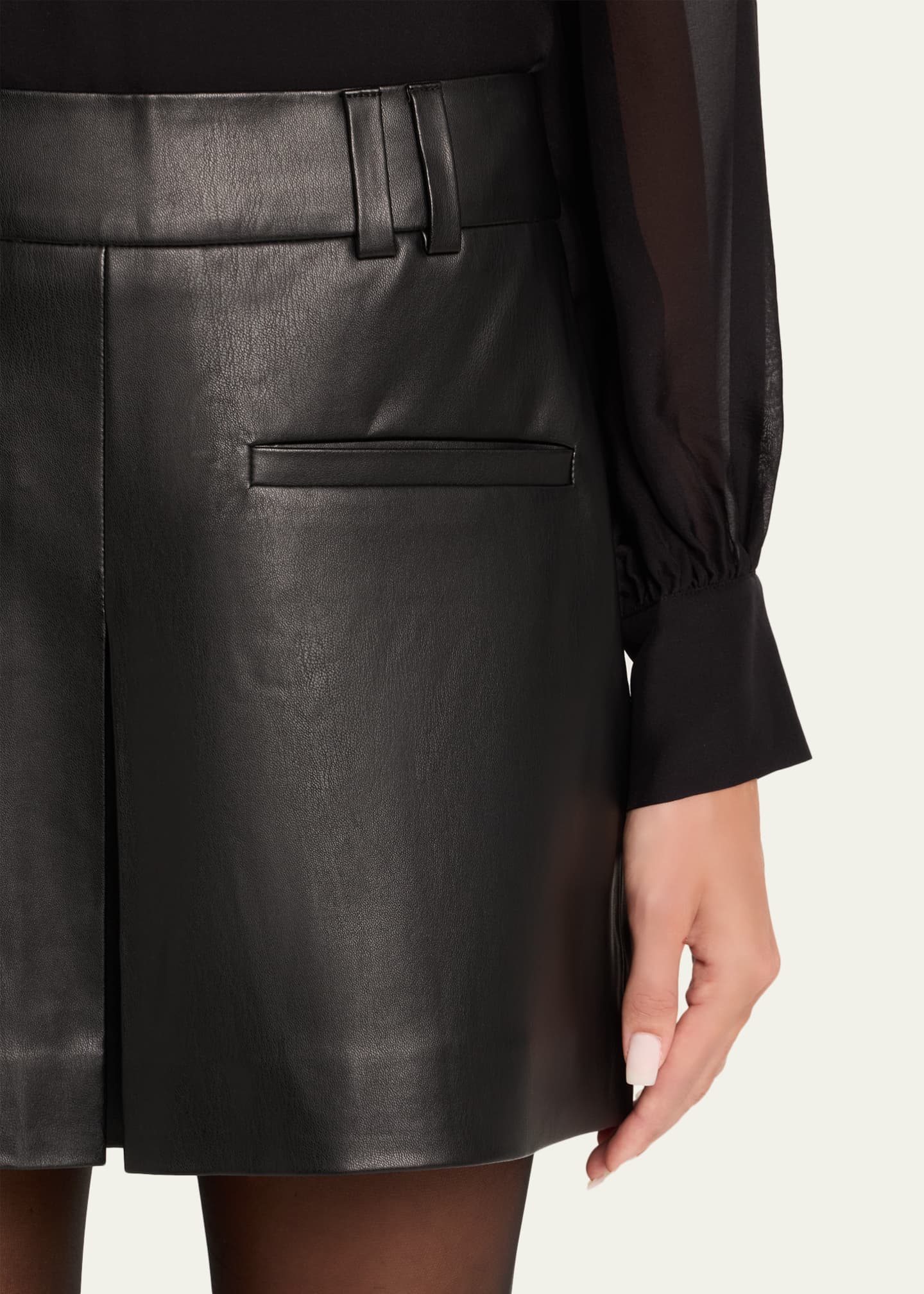 Veronica Beard Pavaline Vegan Leather Mini Skirt - Bergdorf Goodman