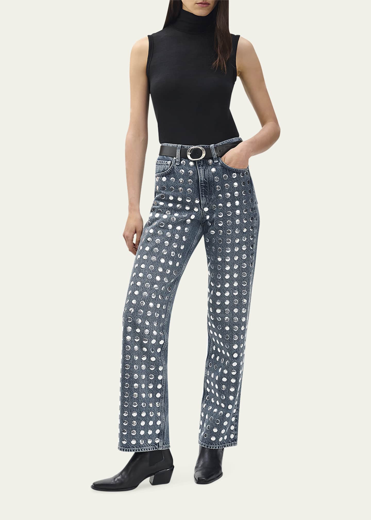 Rag & Bone Shea Embellished High-Rise Relaxed Jeans - Bergdorf Goodman