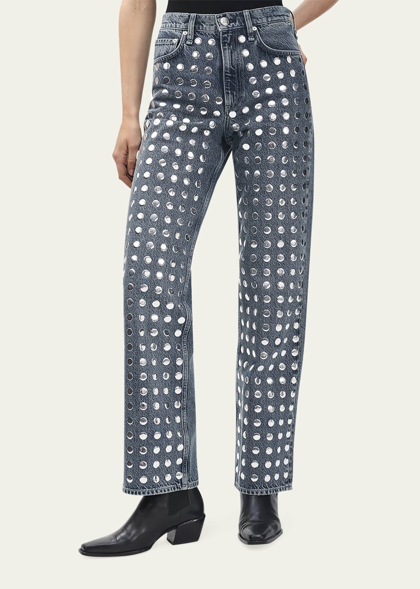 Rag & Bone Shea Embellished High-Rise Relaxed Jeans - Bergdorf Goodman