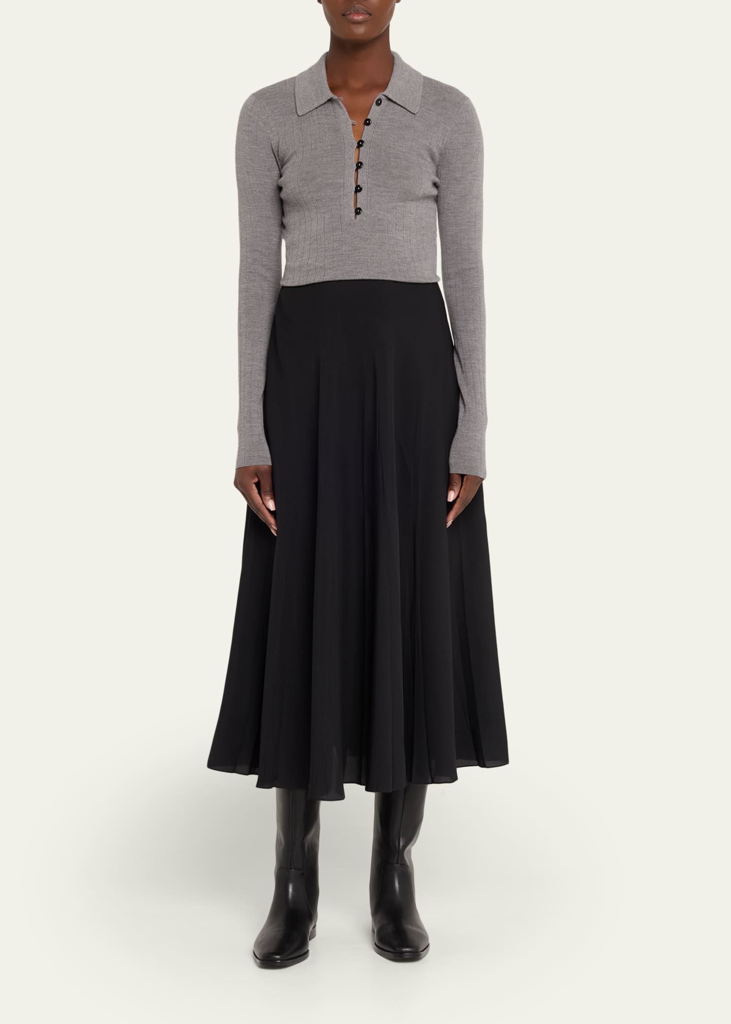 Loeffler Randall Tilly Flat Leather Knee-High Riding Boots - Bergdorf ...