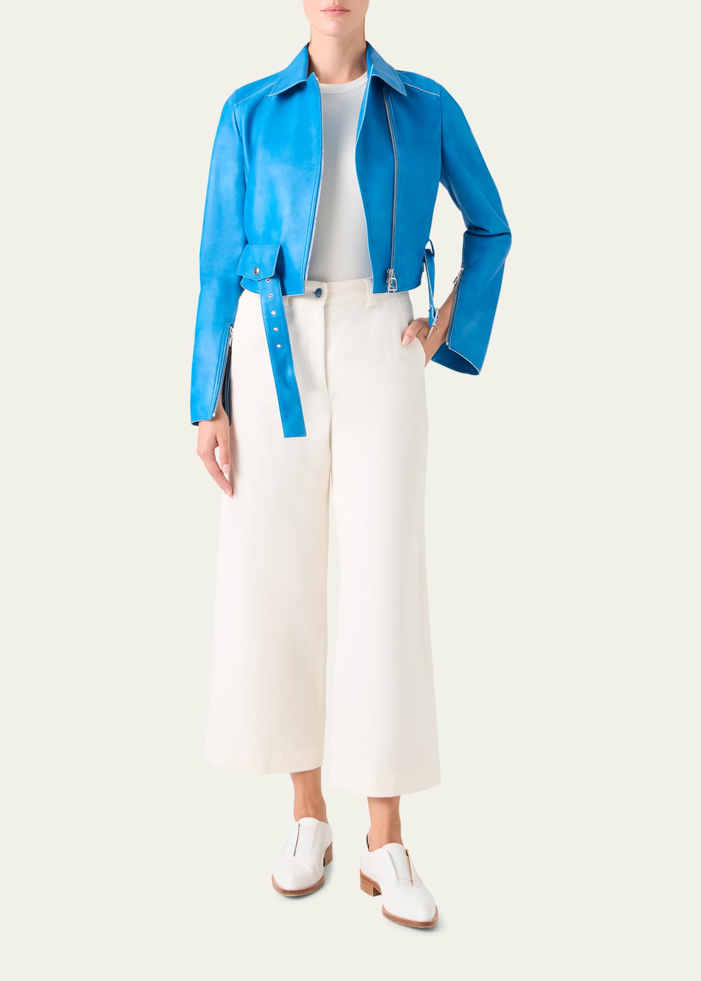 Akris Avril Cropped Nappa Leather Jacket - Bergdorf Goodman