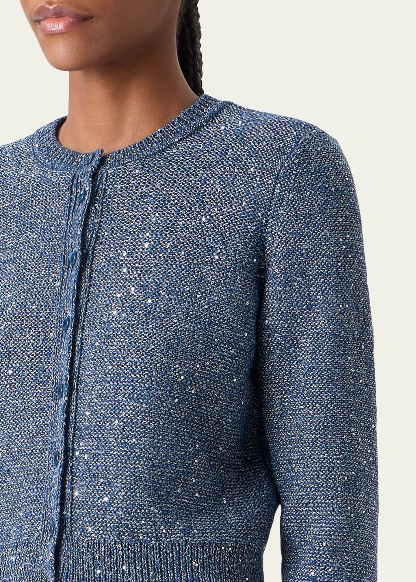 Akris Knit Cardigan with Sequins - Bergdorf Goodman