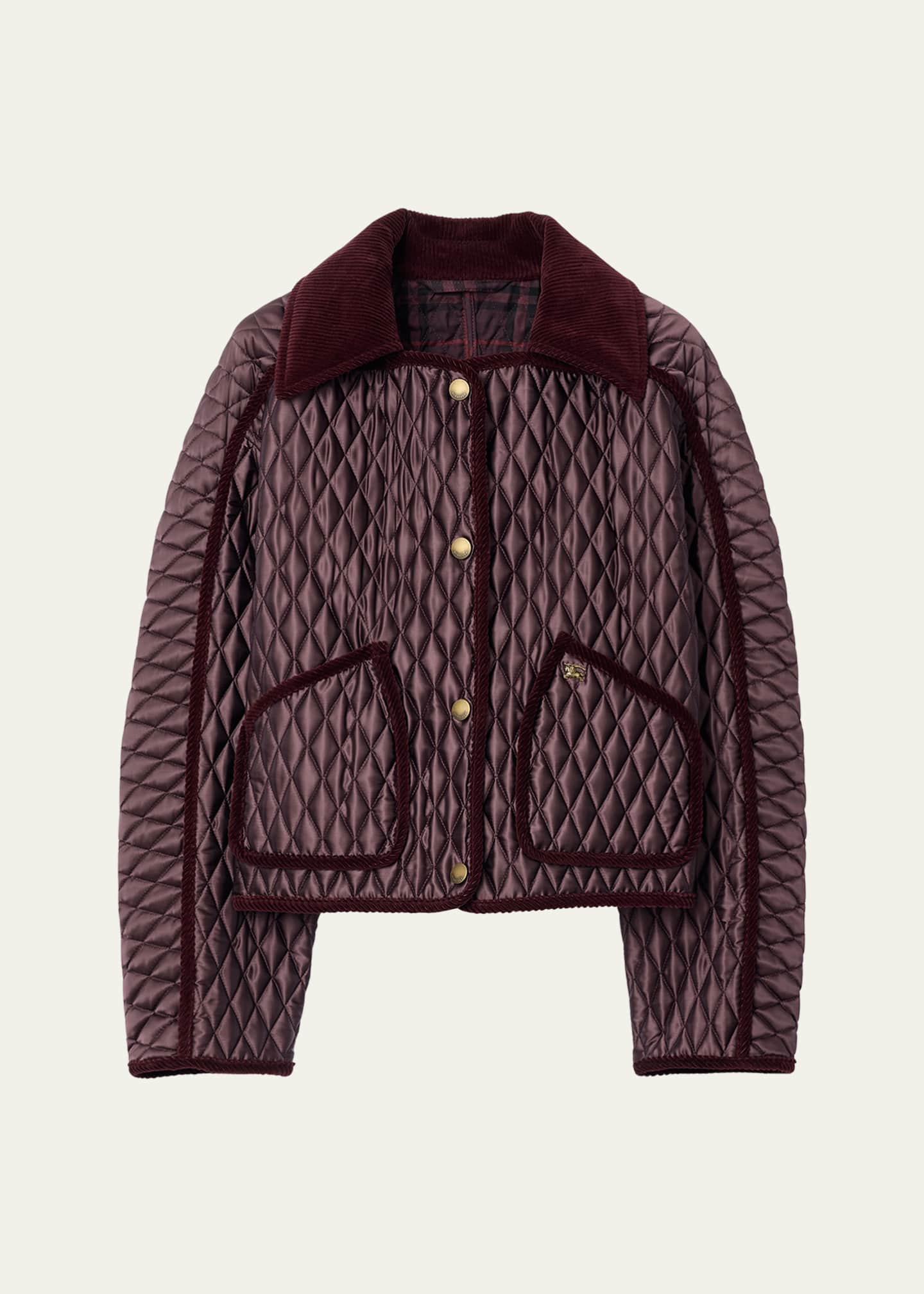 Burberry Floriston Corduroy-Trim Quilted Barn Jacket - Bergdorf Goodman