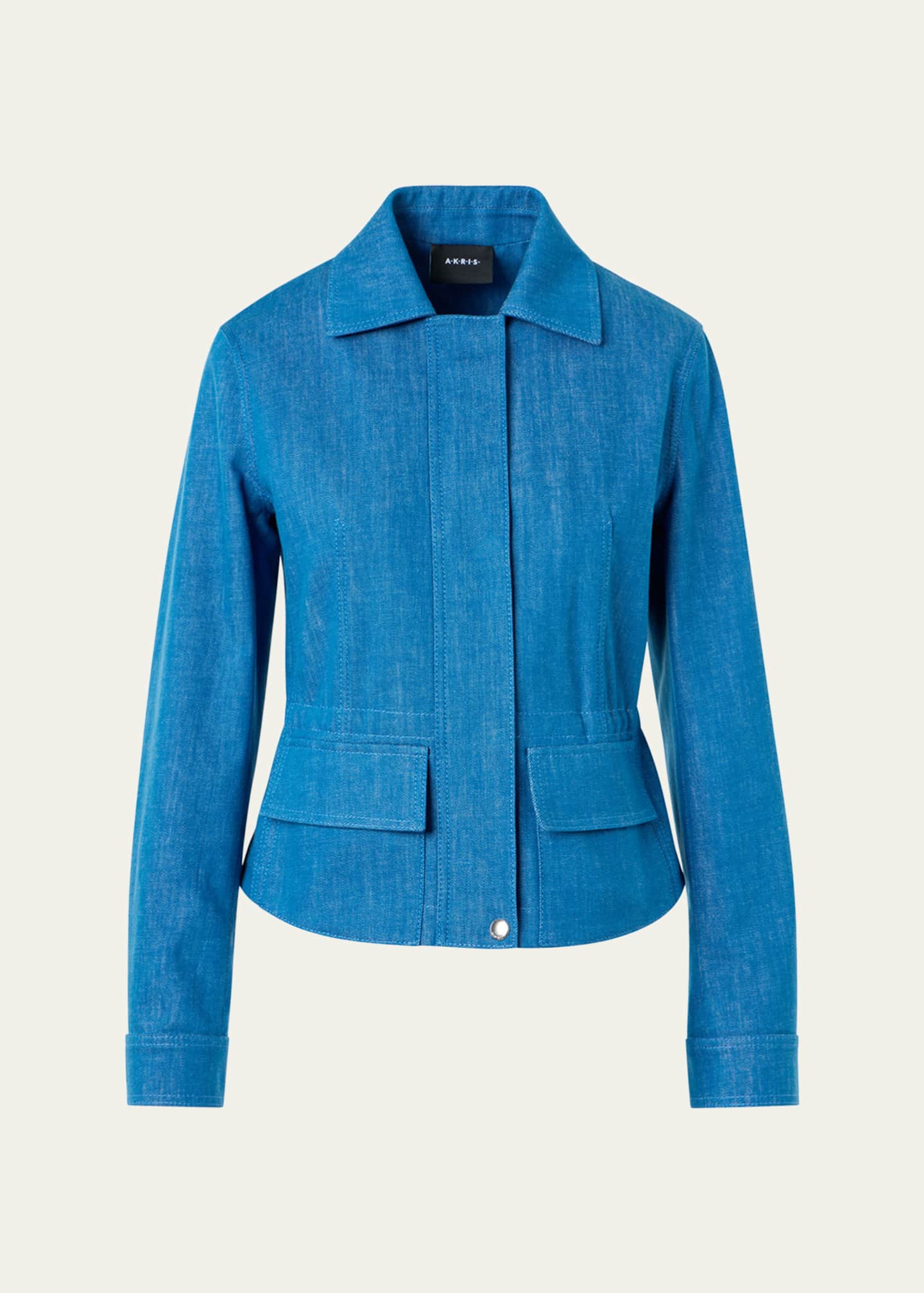 Akris Hugh Stretch Denim Cargo Jacket - Bergdorf Goodman