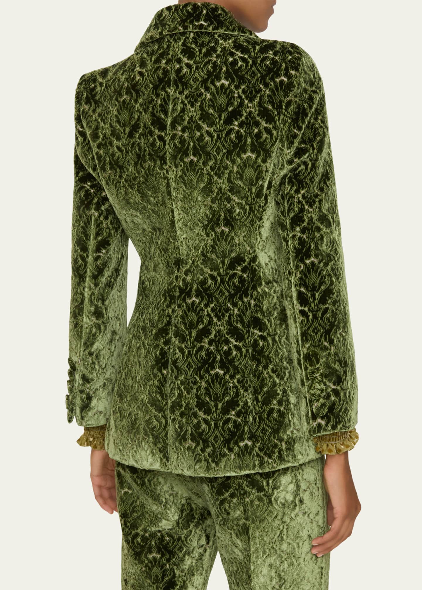 Burberry Virginia Baroque Velvet Double-Breasted Jacket - Bergdorf Goodman