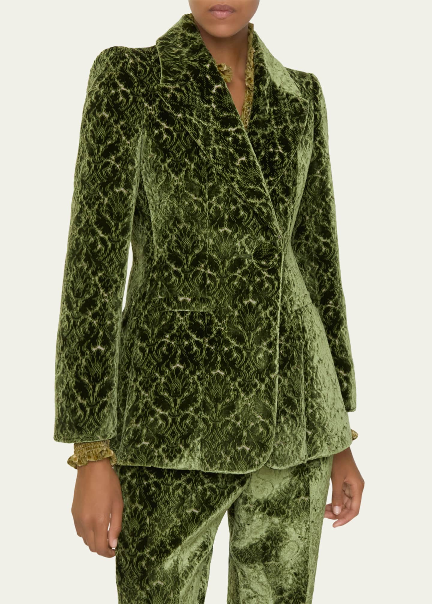 Burberry Virginia Baroque Velvet Double-Breasted Jacket - Bergdorf Goodman