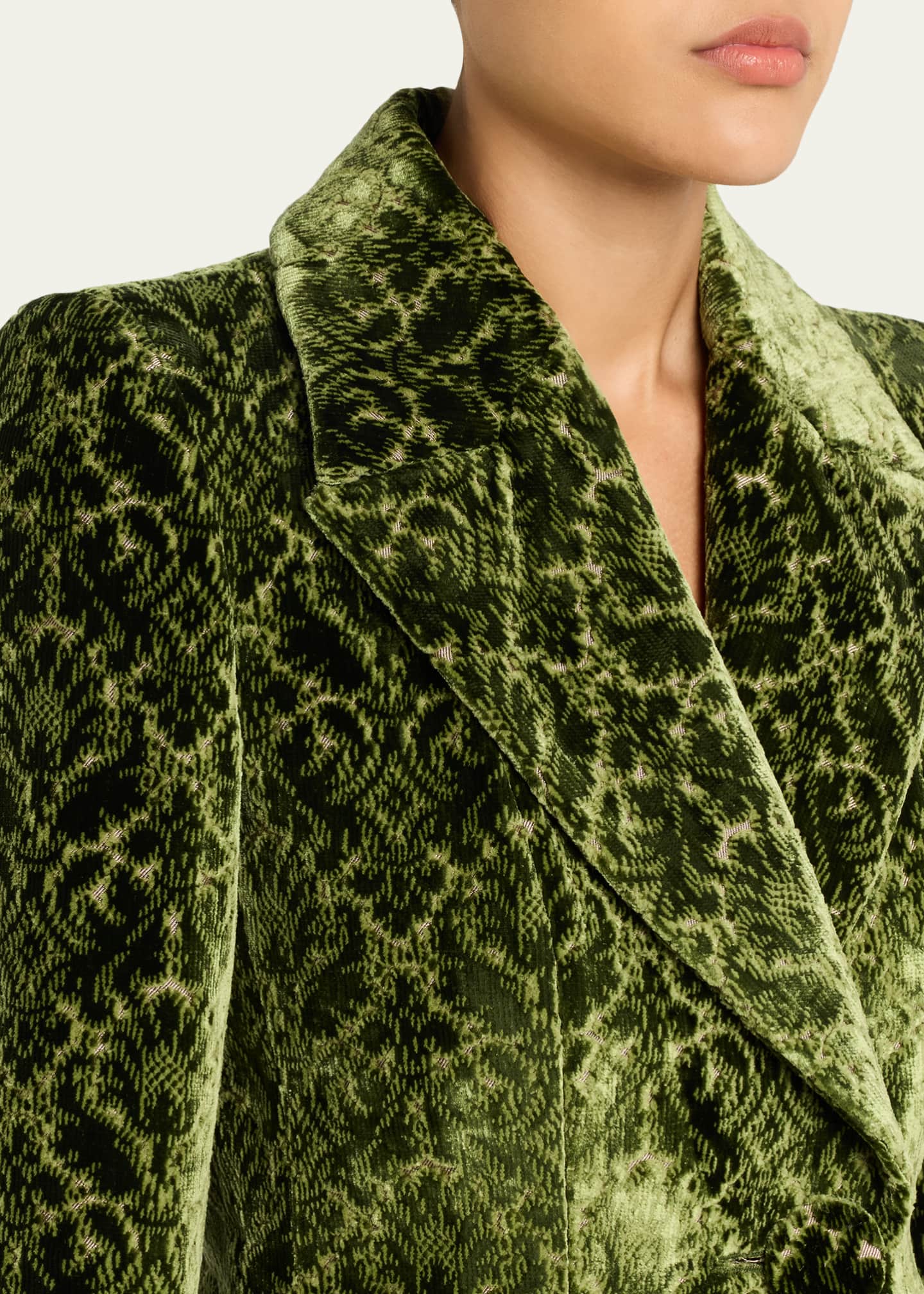 Burberry Virginia Baroque Velvet Double-Breasted Jacket - Bergdorf Goodman