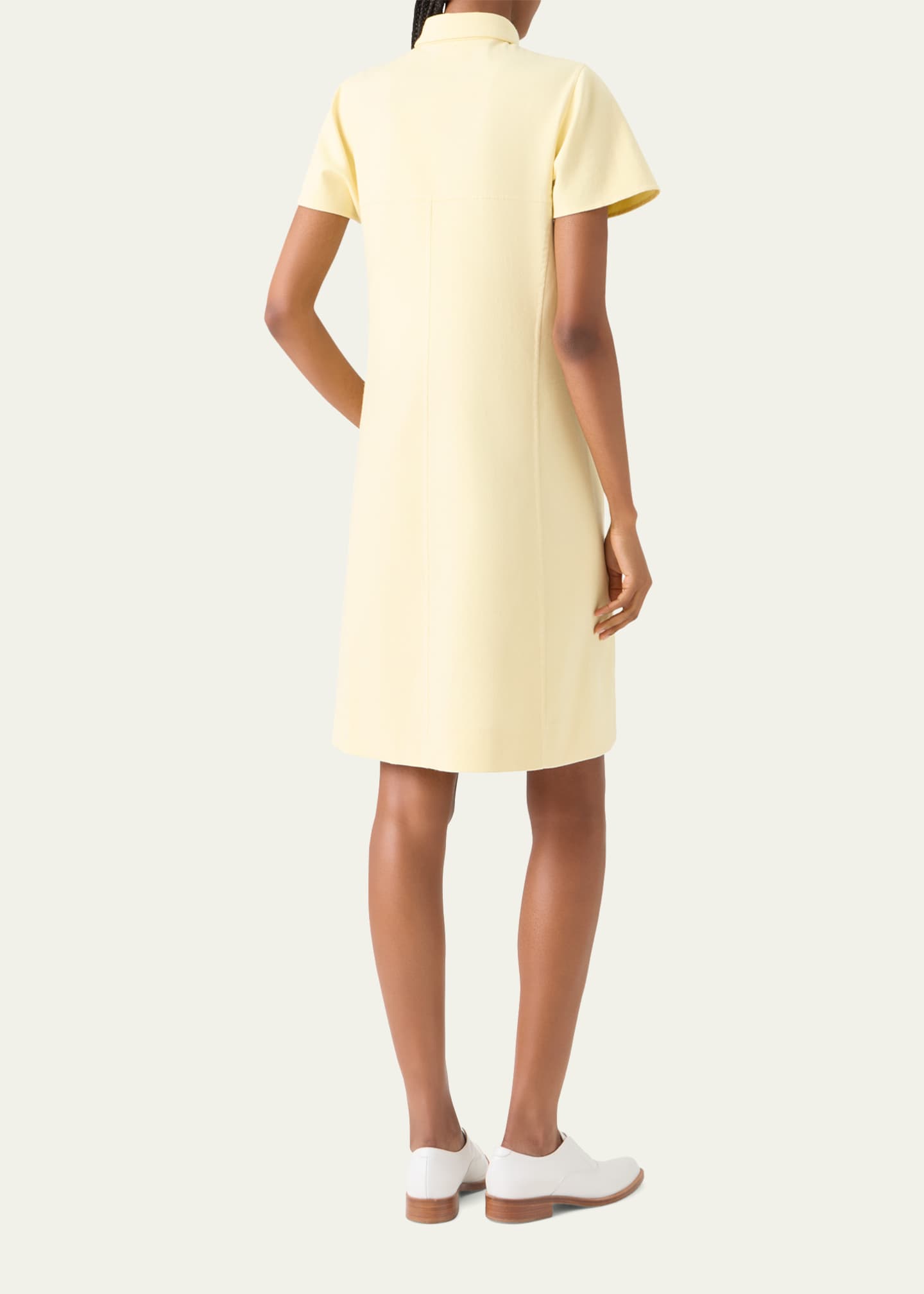 Akris Short-Sleeve Cotton-Silk Polo Dress - Bergdorf Goodman