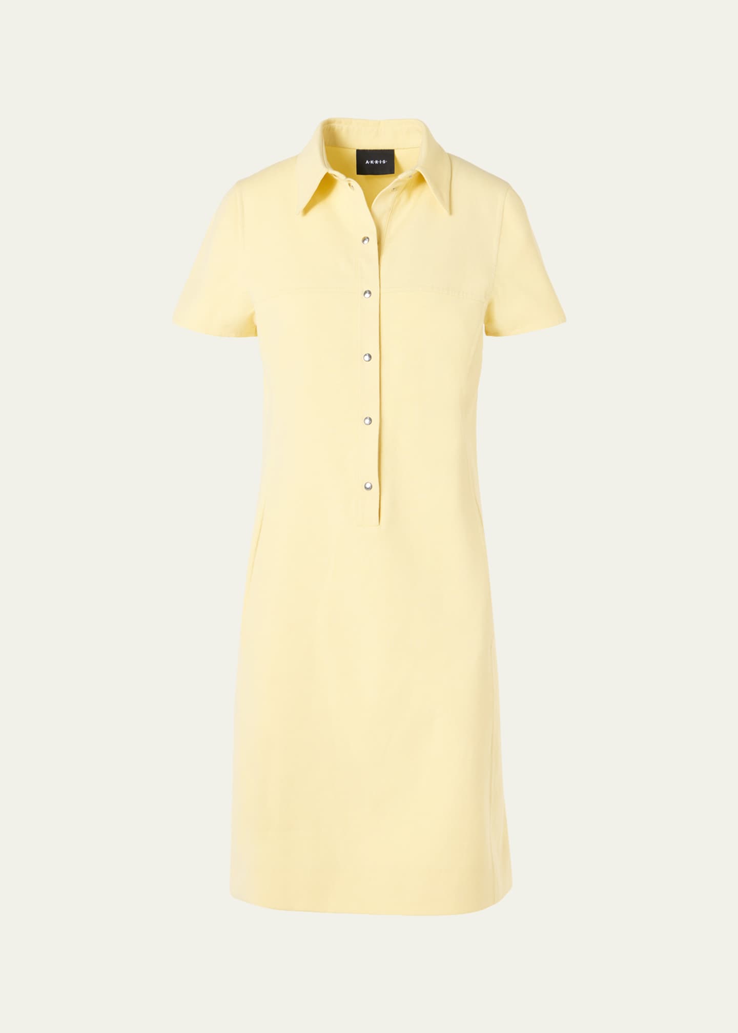 Akris Short-Sleeve Cotton-Silk Polo Dress - Bergdorf Goodman