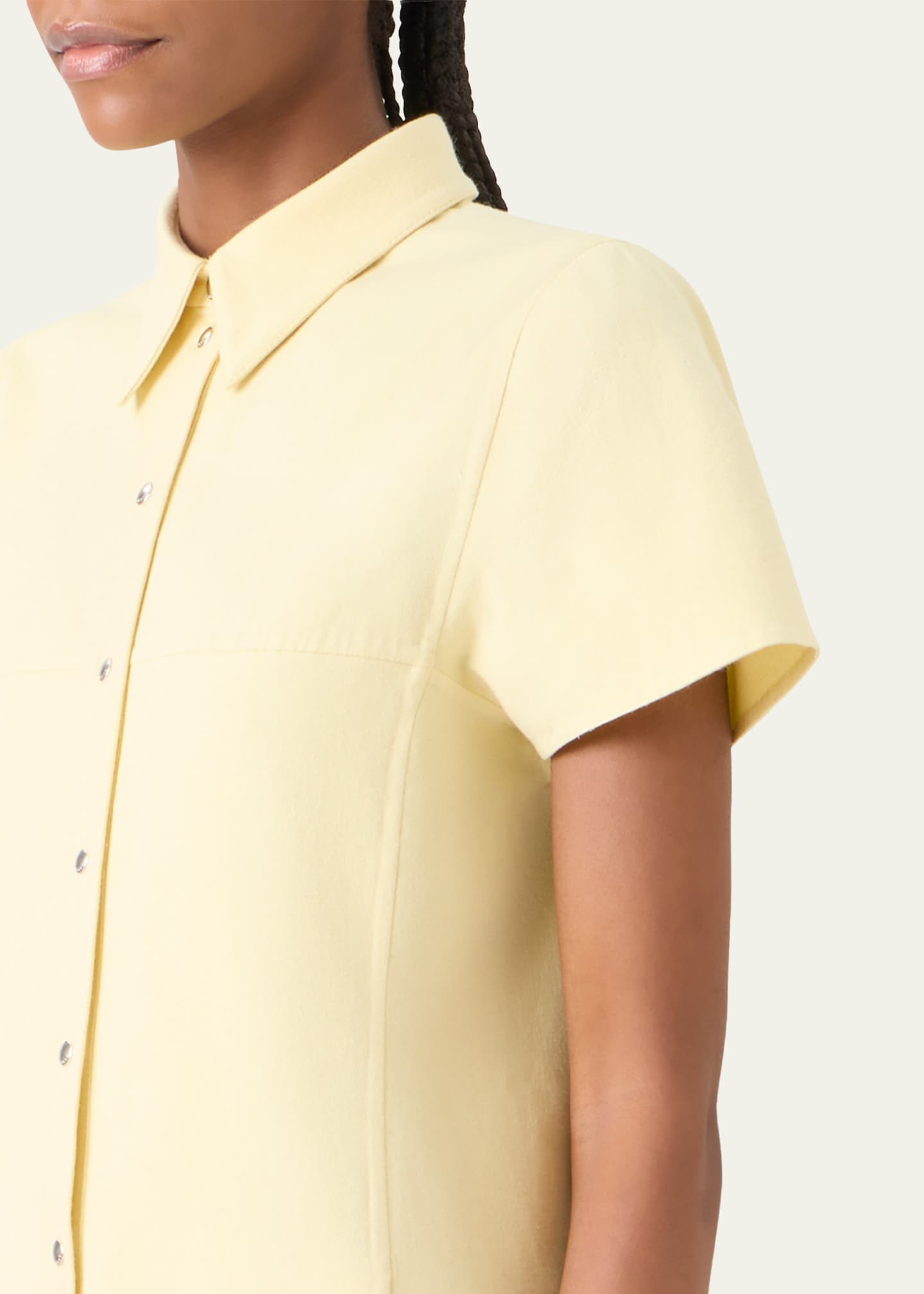 Akris Short-Sleeve Cotton-Silk Polo Dress - Bergdorf Goodman