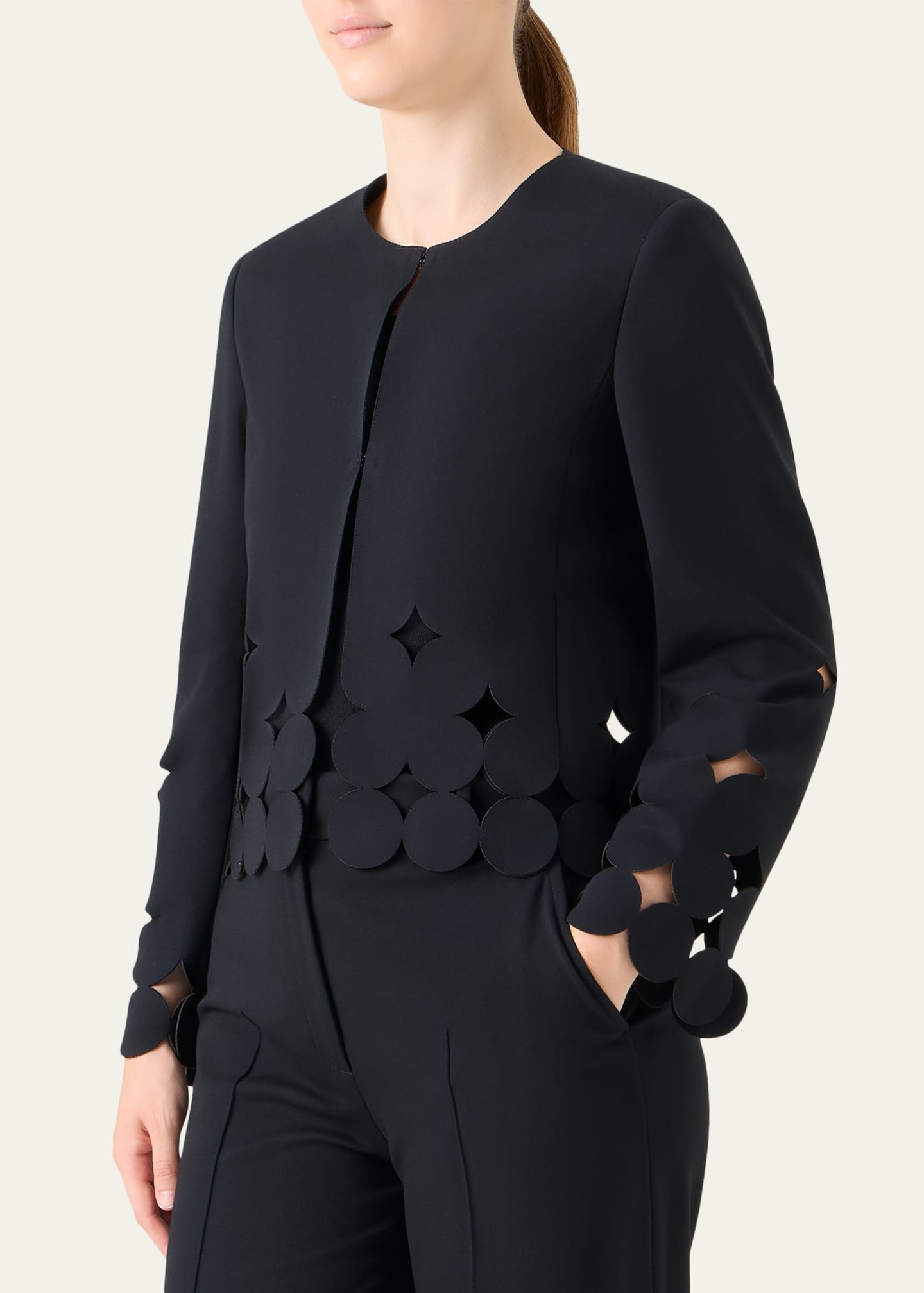 Akris punto Jersey Dropping Dot Cut-Out Jacket - Bergdorf Goodman