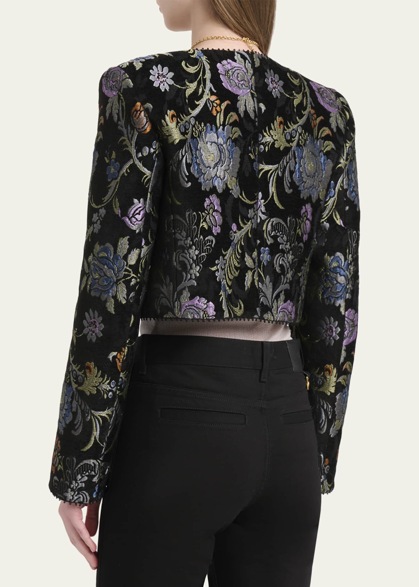 Chloe Floral Brocade Crop Jacket - Bergdorf Goodman