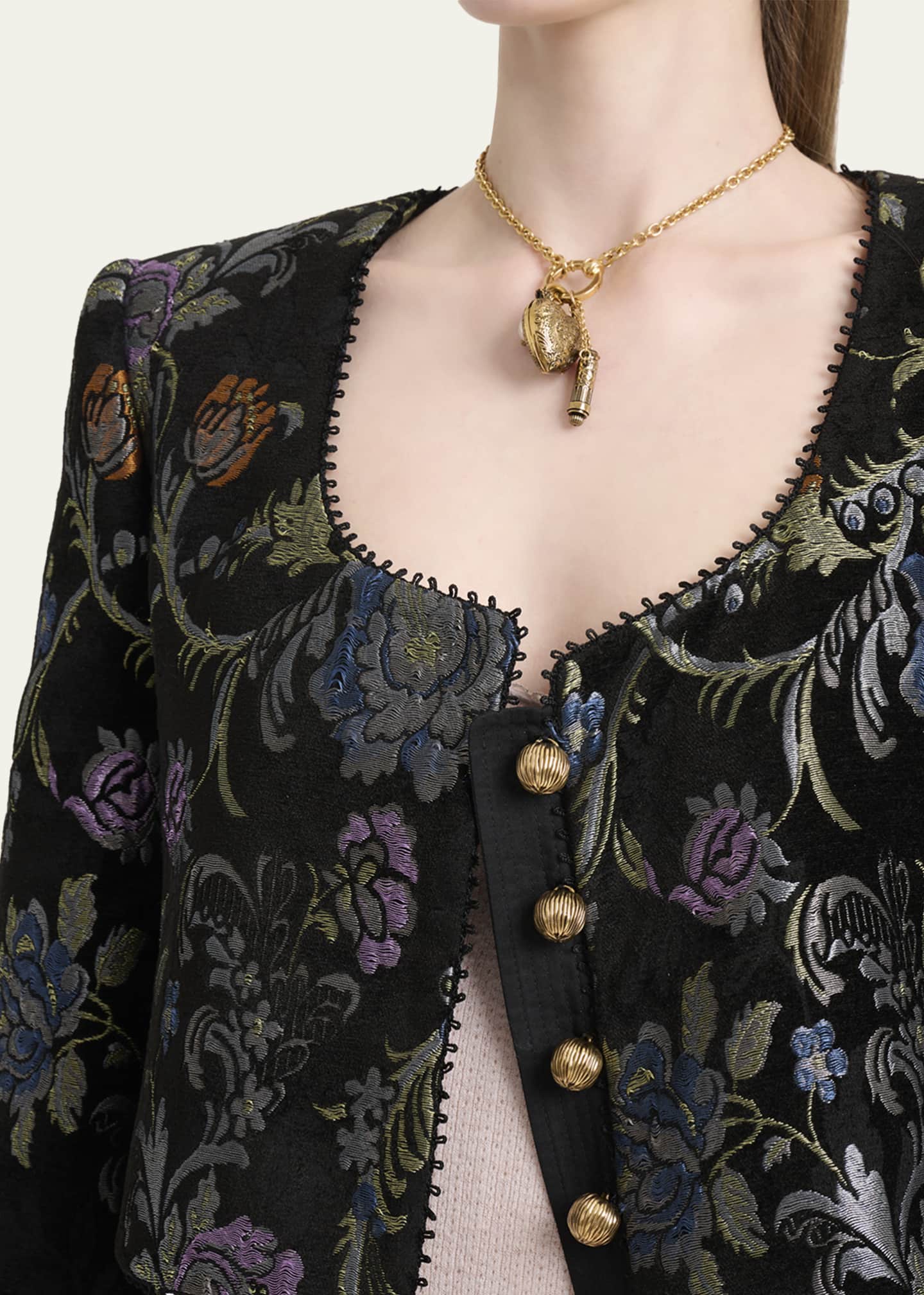 Chloe Floral Brocade Crop Jacket - Bergdorf Goodman