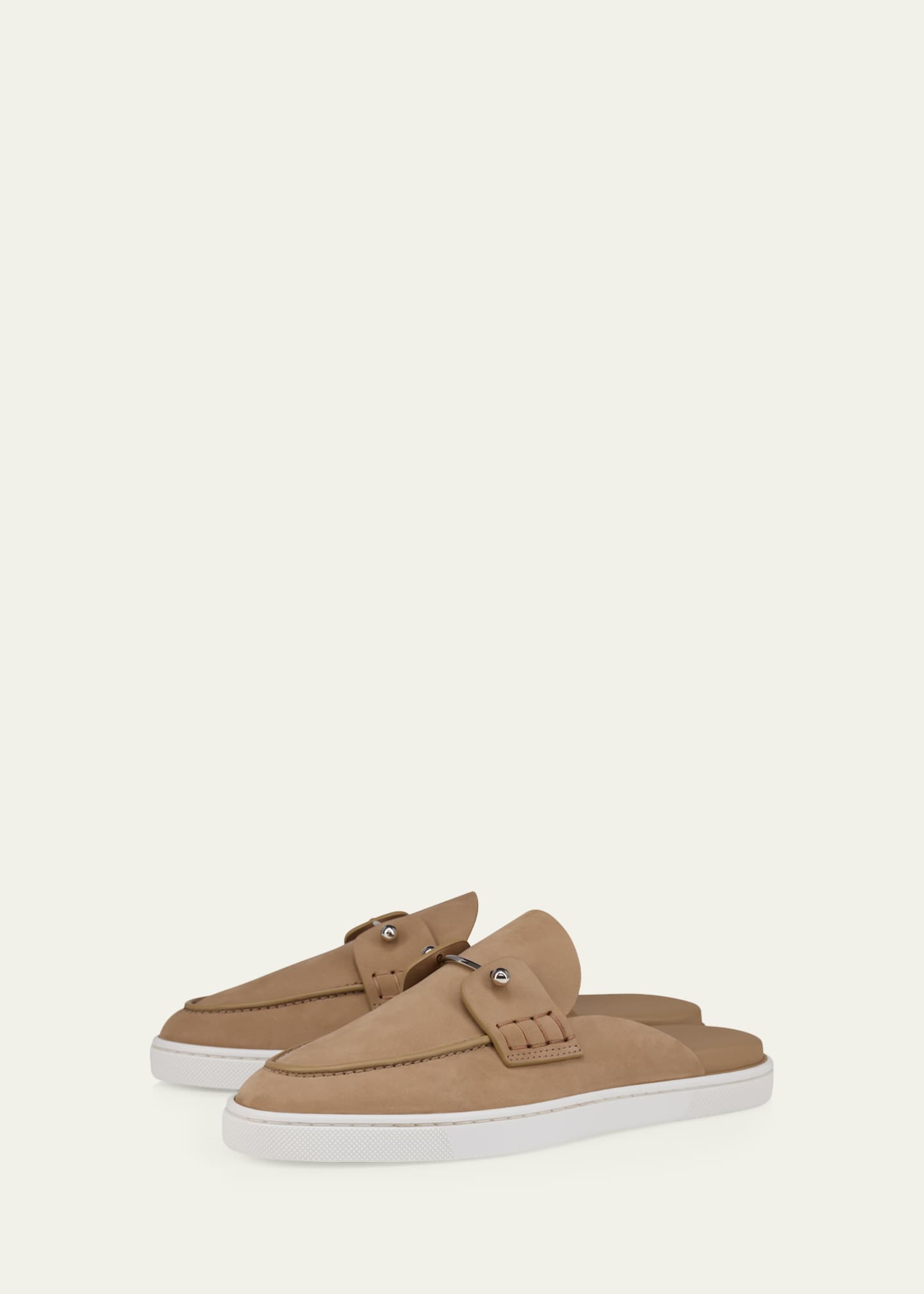 Christian Louboutin Donna Nubuck Leather Boat Shoe Mules - Bergdorf Goodman