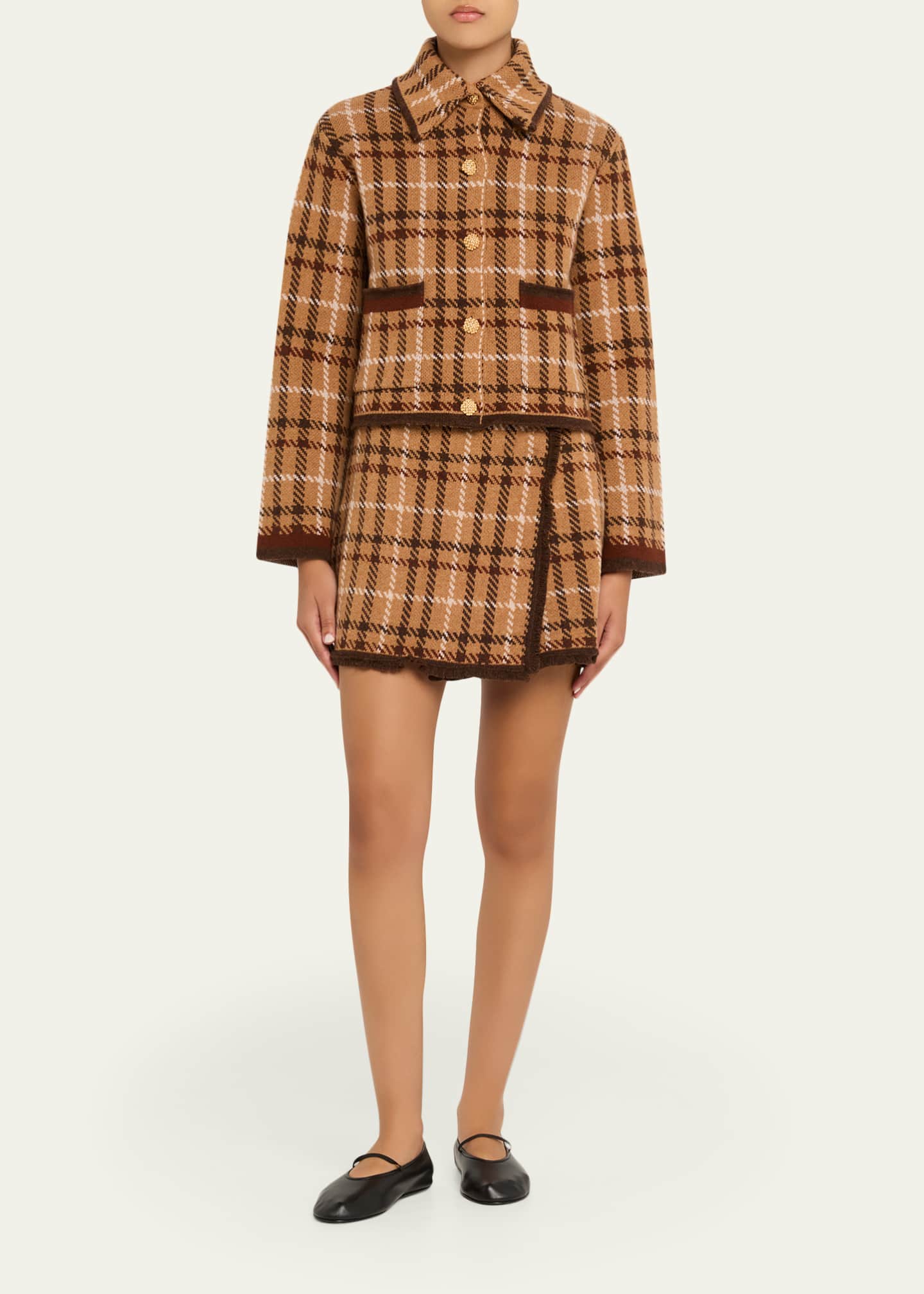 Cara Cara Jodi Plaid Wrap Skirt - Bergdorf Goodman