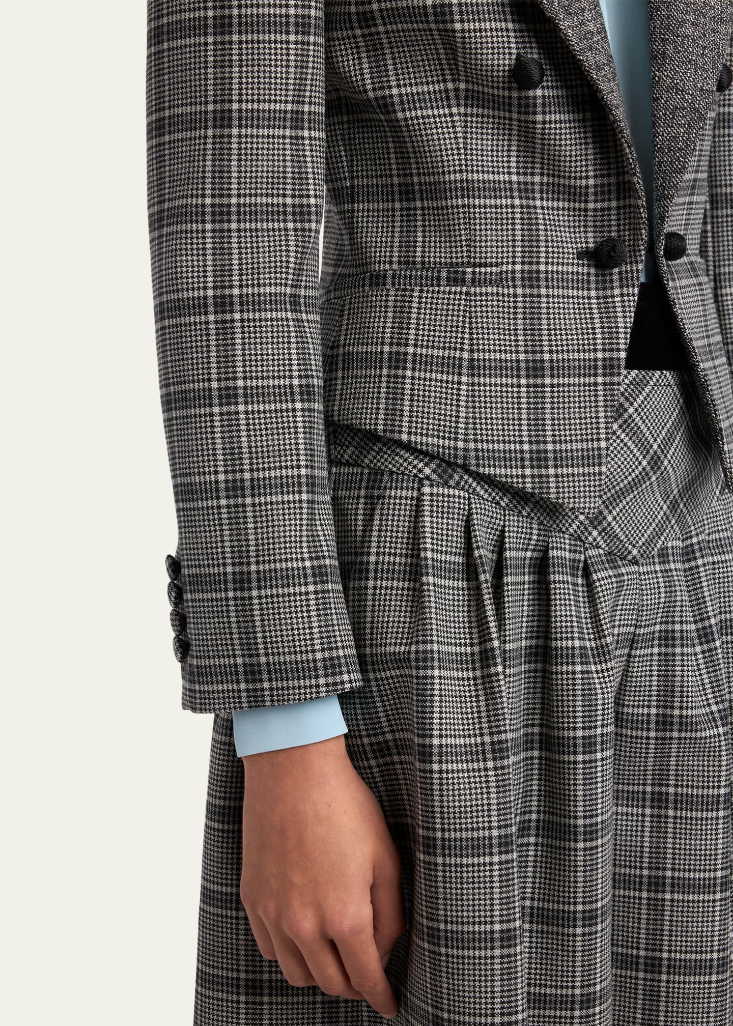 Valentino Garavani Velvet-Trim Check Double-Breasted Jacket - Bergdorf ...