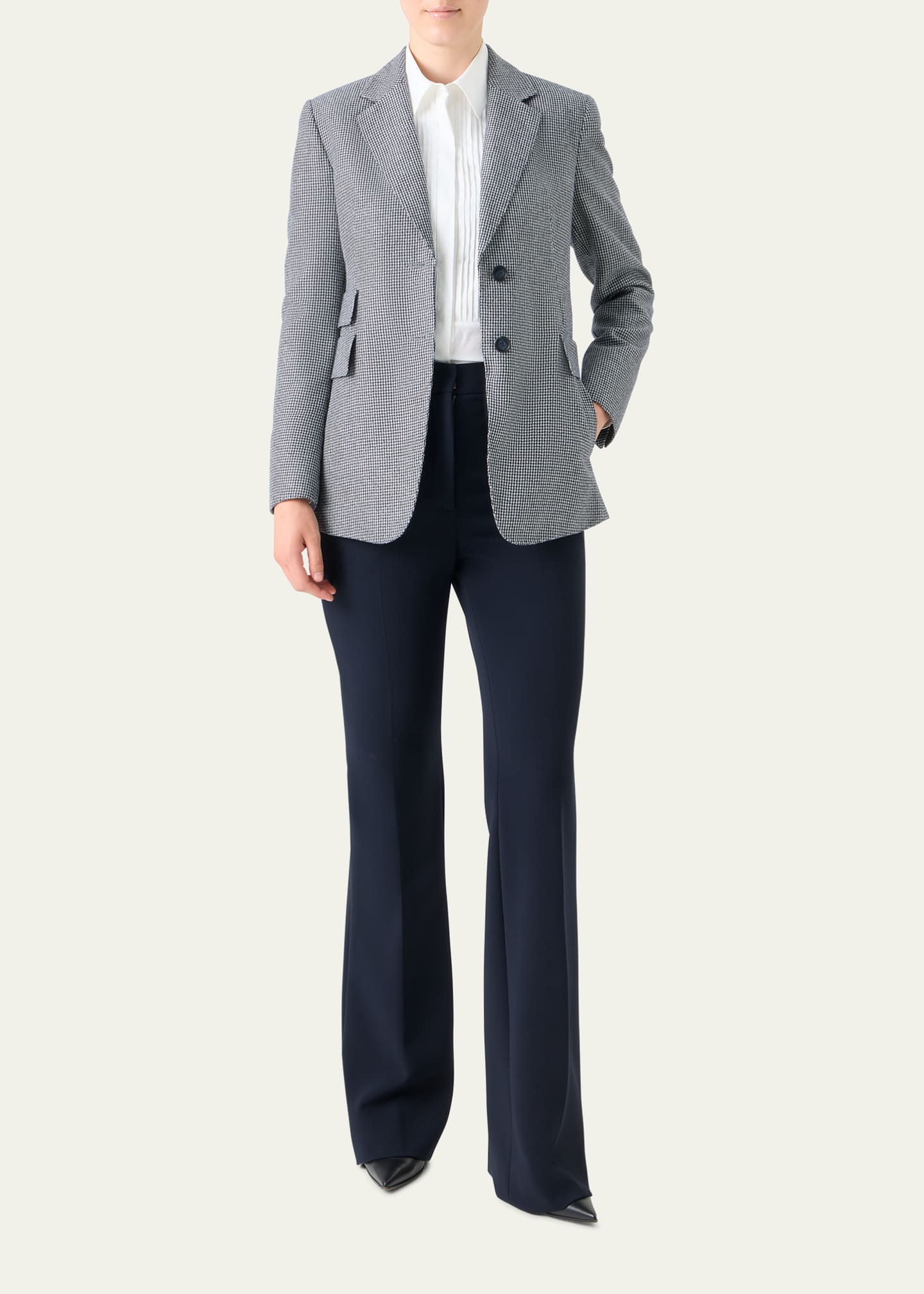 Akris Arie Cashmere Pepita Houndstooth Single-Breasted Jacket ...