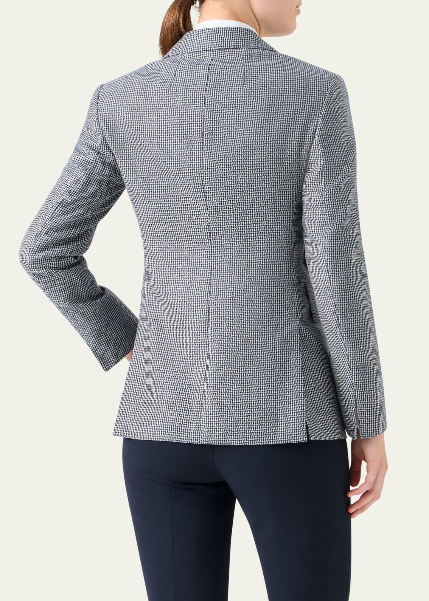 Akris Arie Cashmere Pepita Houndstooth Single-Breasted Jacket ...