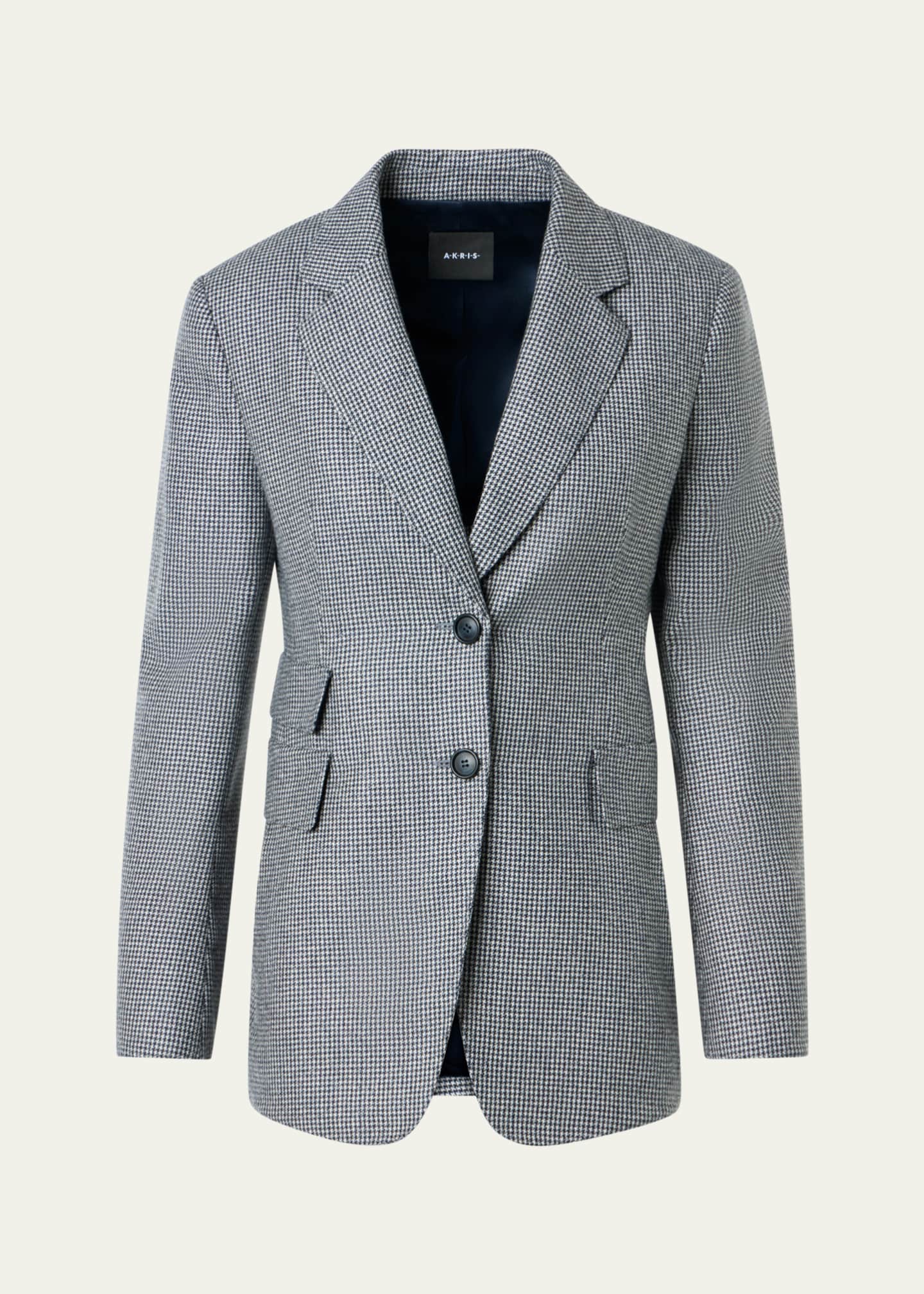 Akris Arie Cashmere Pepita Houndstooth Single-Breasted Jacket ...