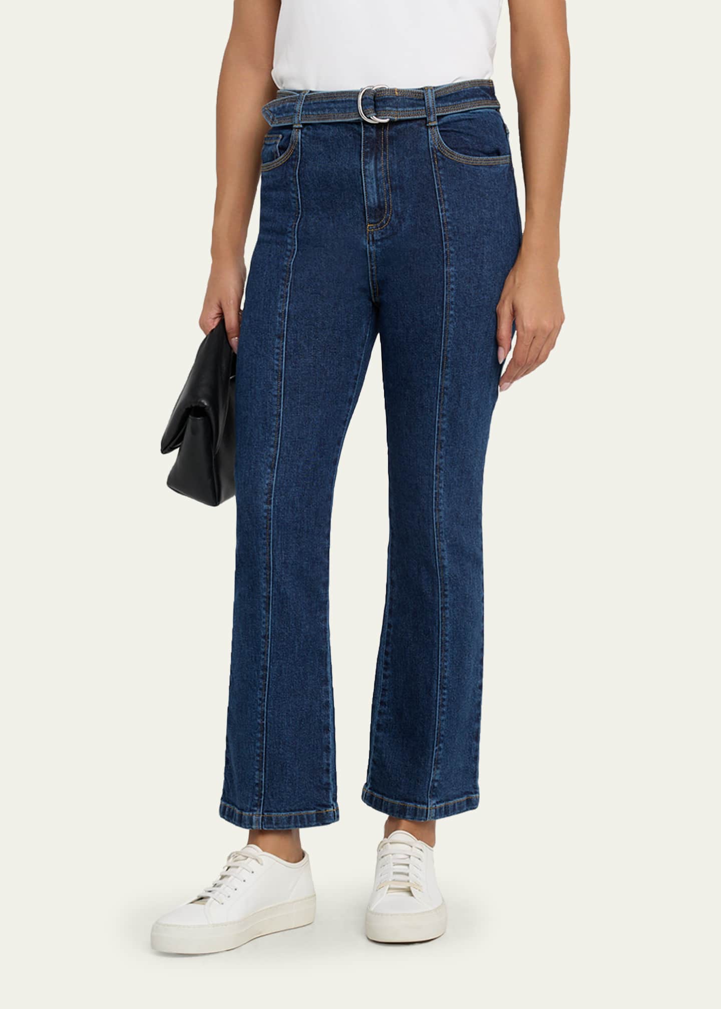 Cinq a Sept Madi Belted Denim Pants - Bergdorf Goodman