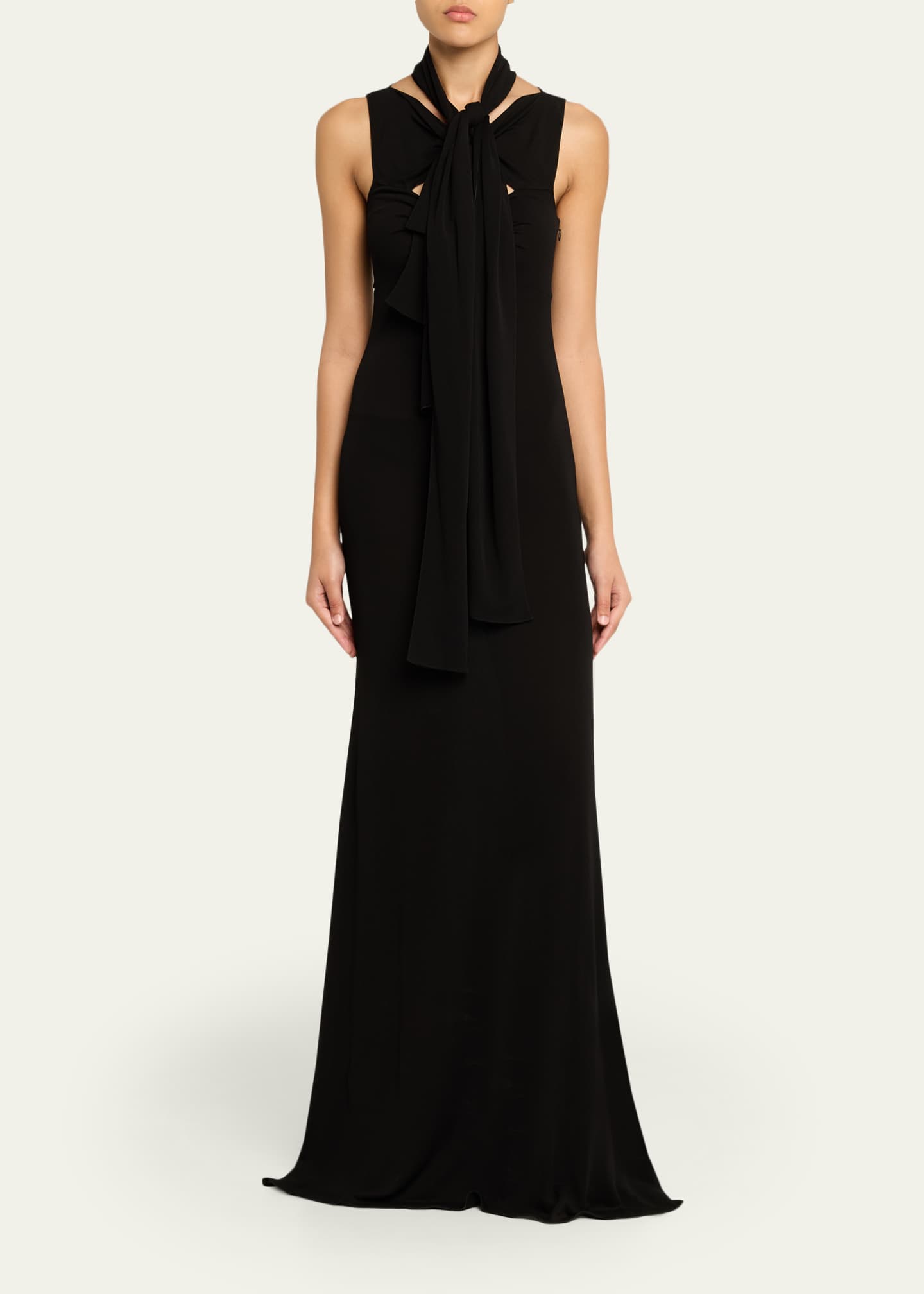 ALAIA Fluid Jersey Bow Dress - Bergdorf Goodman