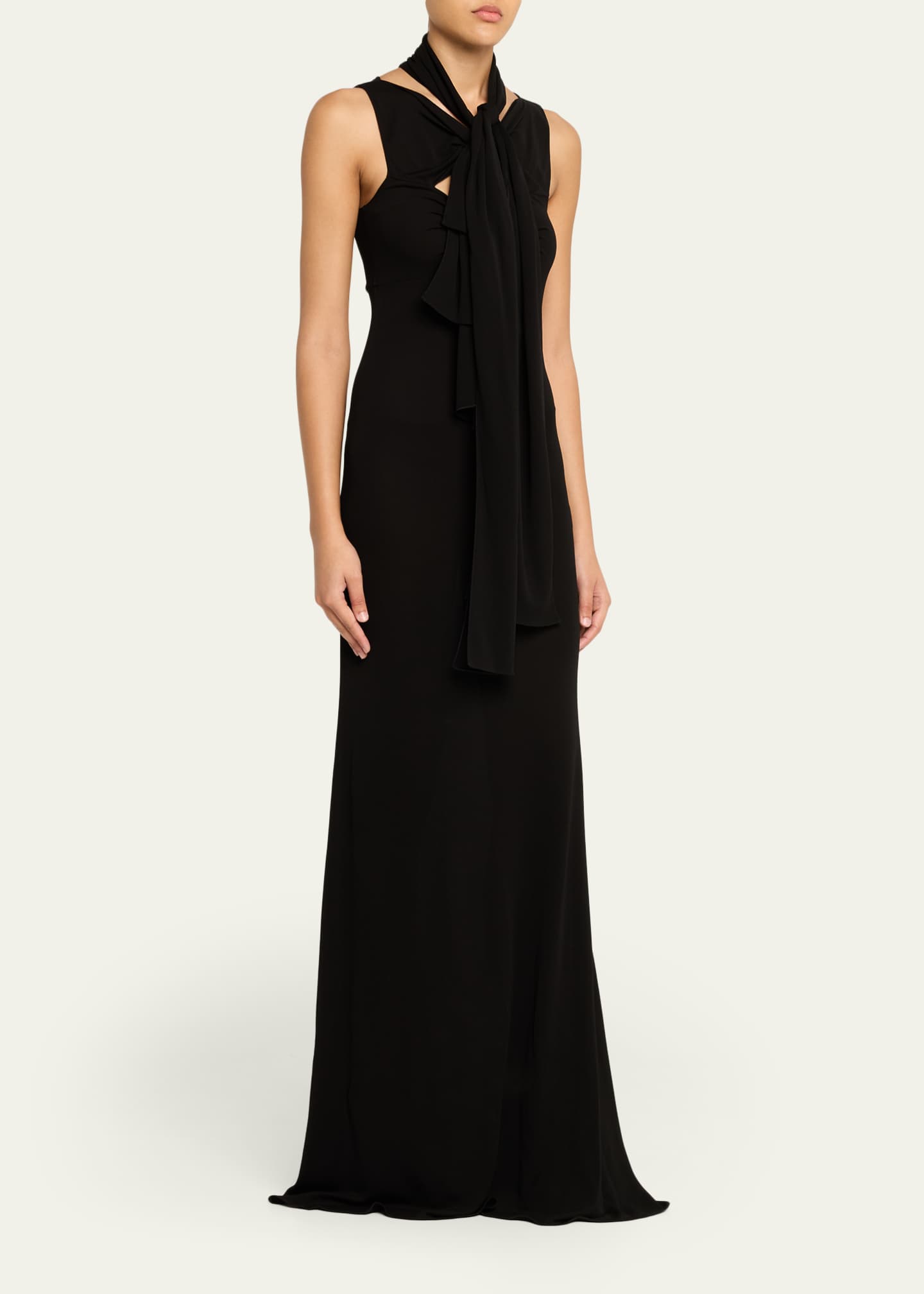 ALAIA Fluid Jersey Bow Dress - Bergdorf Goodman