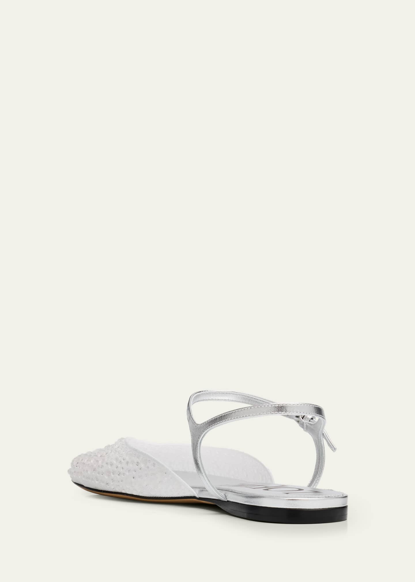 Loewe Toy Embellished Mesh Ankle-Strap Ballerina Flats - Bergdorf Goodman
