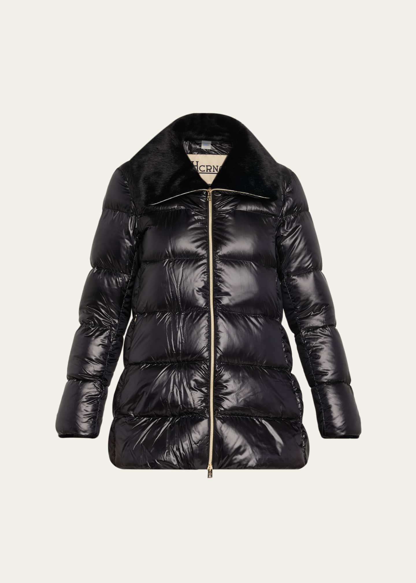 Herno Ultralight Nylon Down Jacket with Alternative Fur - Bergdorf Goodman