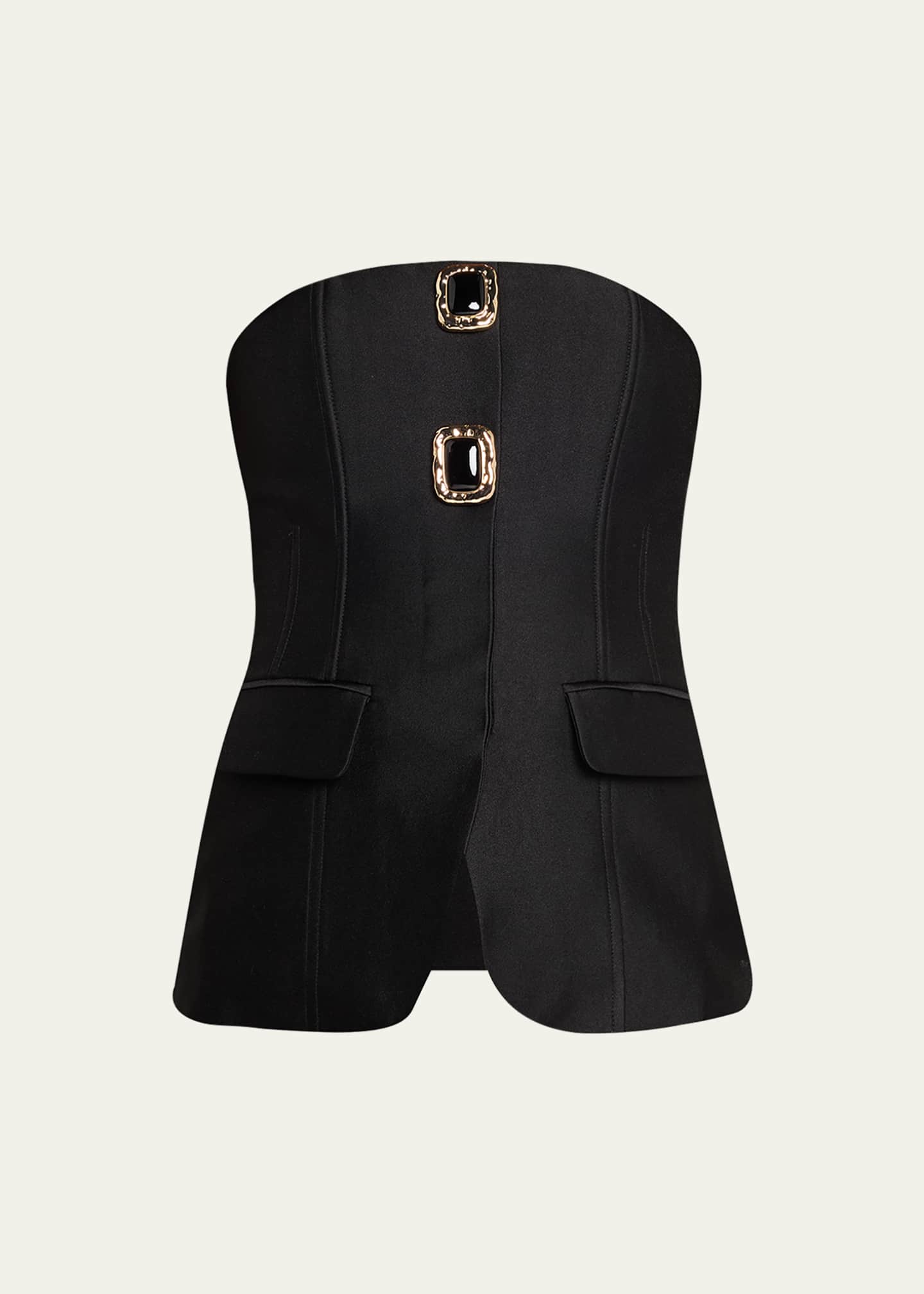 Self-Portrait Taffeta Bandeau Top - Bergdorf Goodman