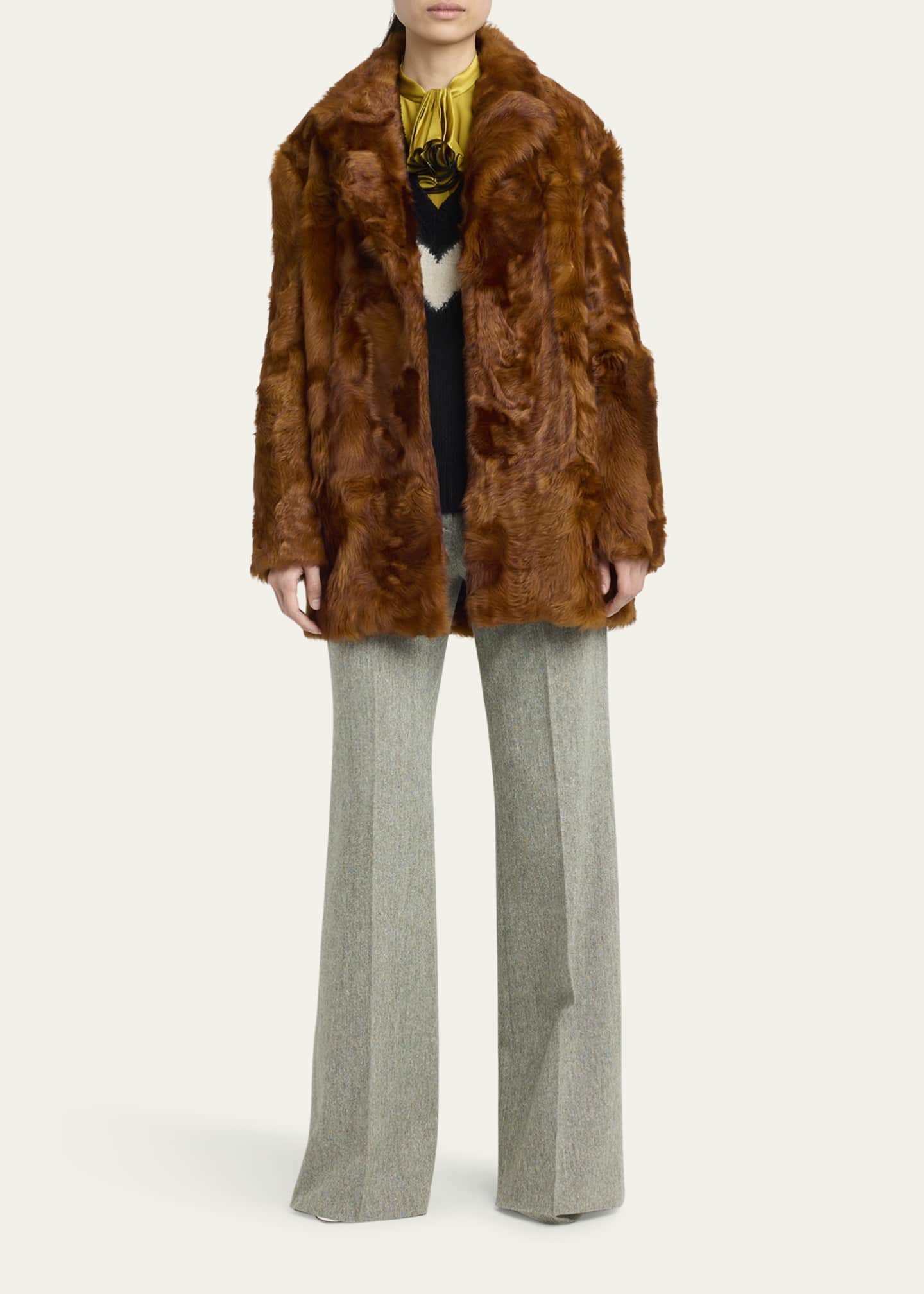 Valentino Garavani Zigzag V-Neck Wool Sweater - Bergdorf Goodman