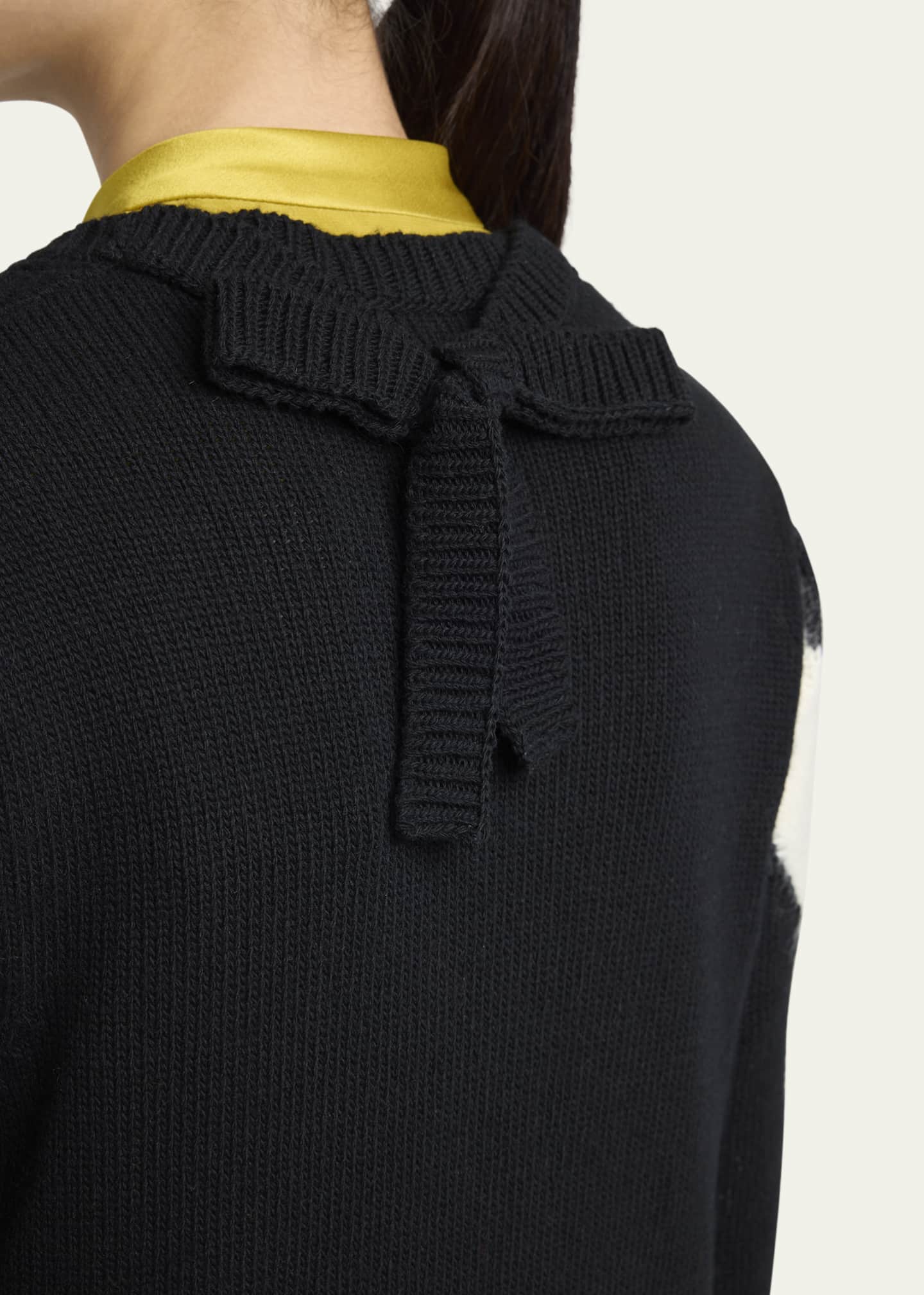Valentino Garavani Zigzag V-Neck Wool Sweater - Bergdorf Goodman