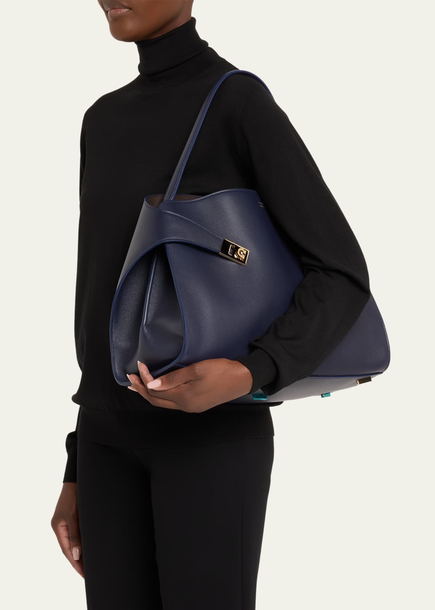 Ferragamo Hug Medium Soft Bicolor Leather Shoulder Bag - Bergdorf Goodman