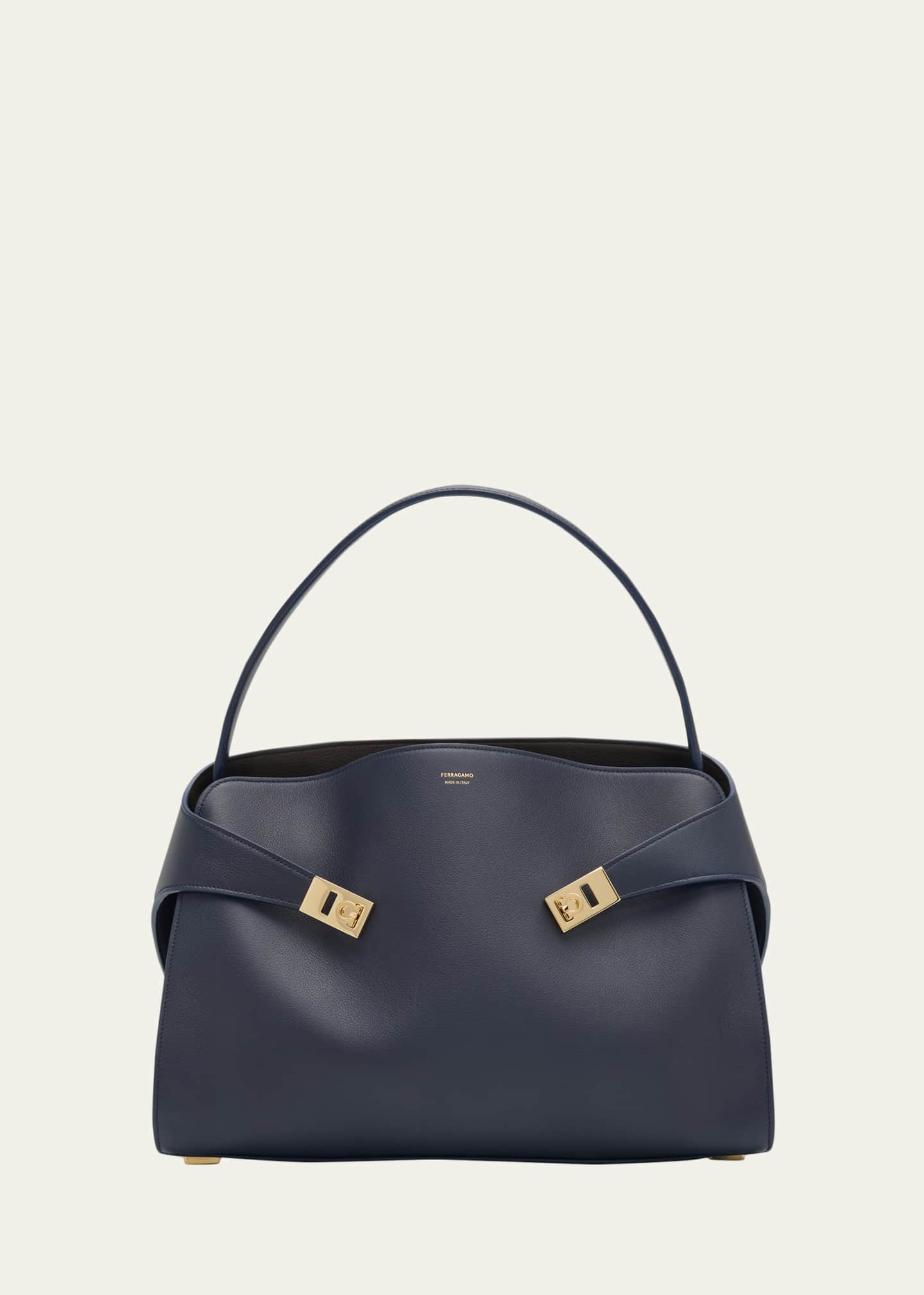 Ferragamo Hug Medium Soft Bicolor Leather Shoulder Bag - Bergdorf Goodman