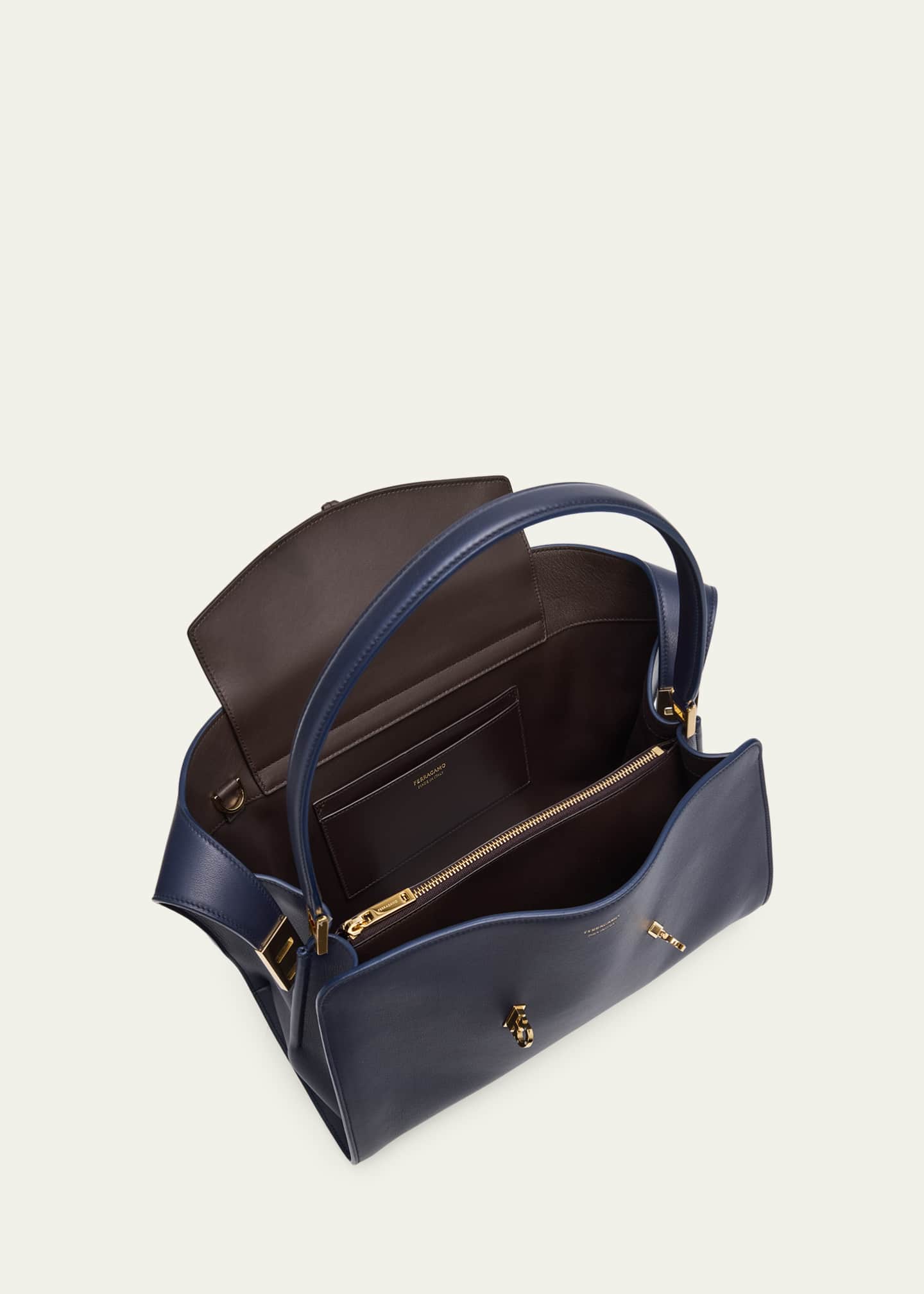 Ferragamo Hug Small Leather Top Handle Bag - Bergdorf Goodman