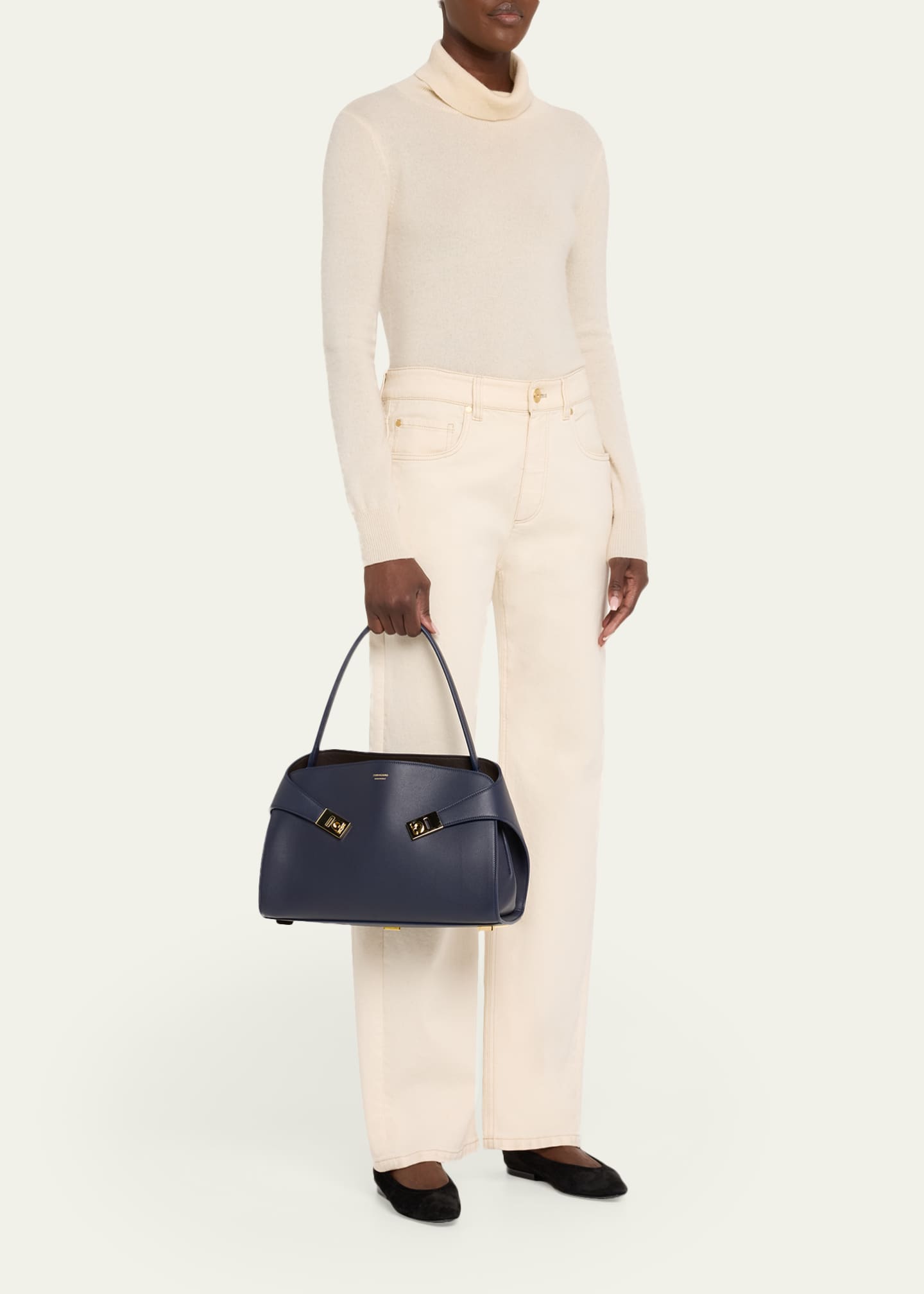 Ferragamo Hug Small Leather Top Handle Bag - Bergdorf Goodman