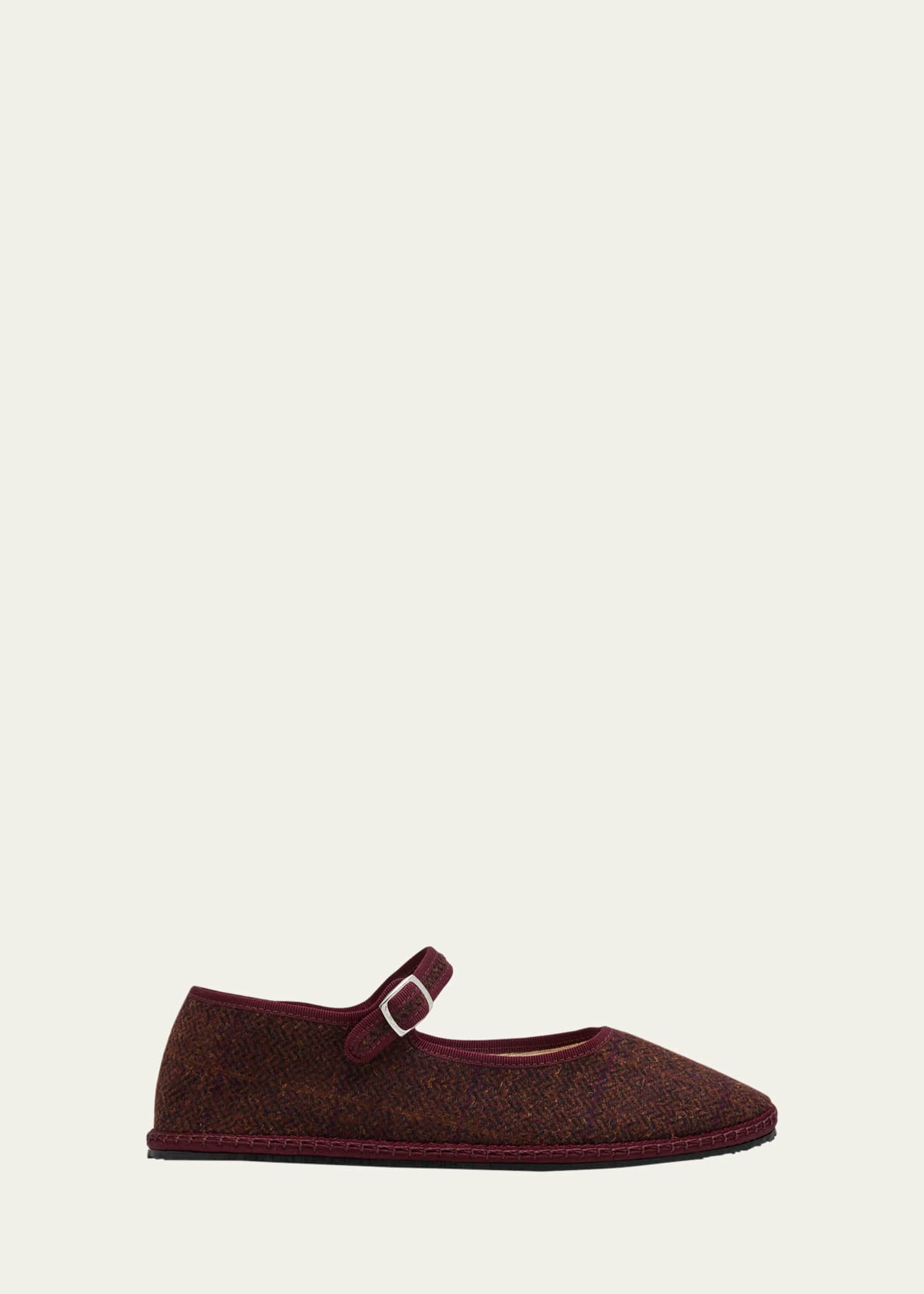 Vibi Venezia Mary Jane Wool-Blend Flats - Bergdorf Goodman