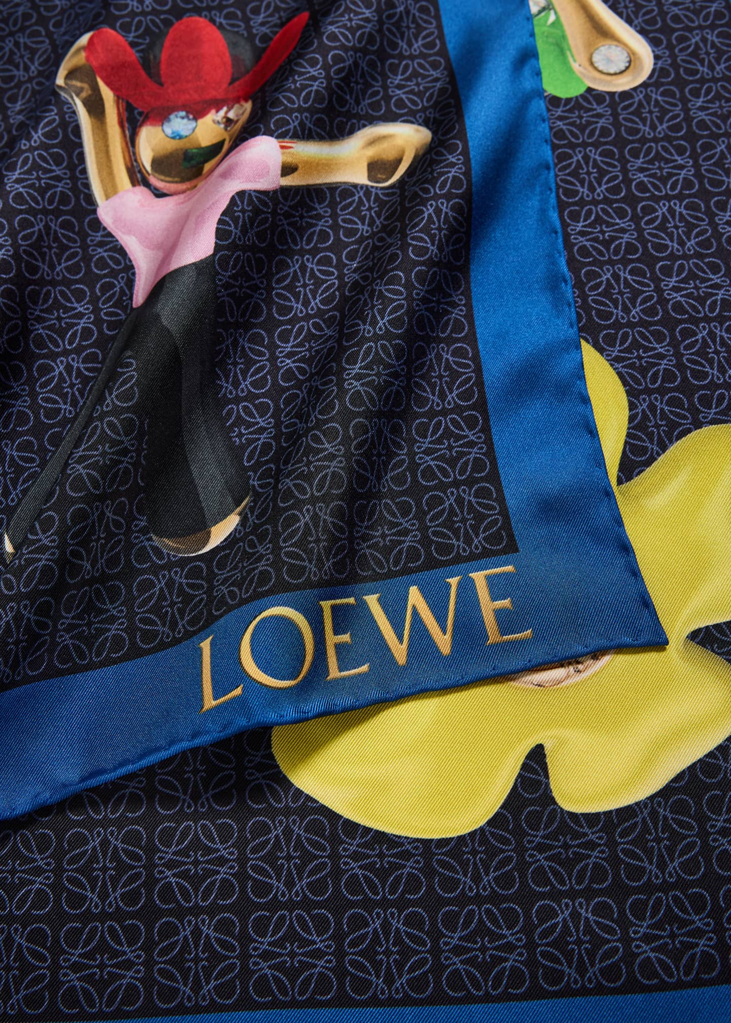Loewe Acrobat Print Silk Twill Scarf - Bergdorf Goodman