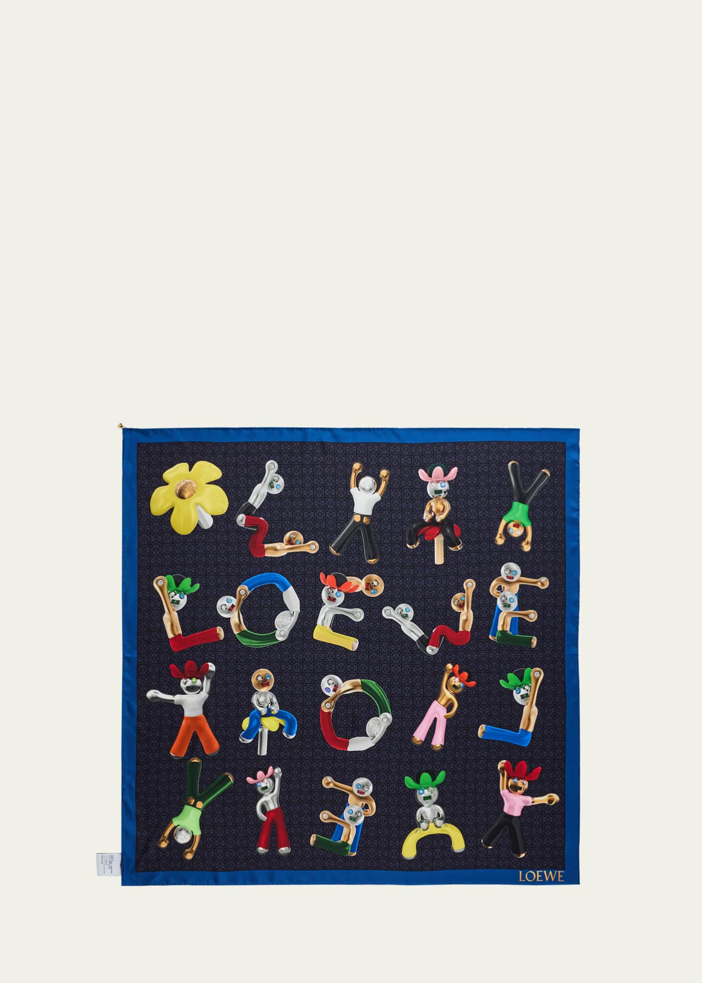 Loewe Acrobat Print Silk Twill Scarf - Bergdorf Goodman