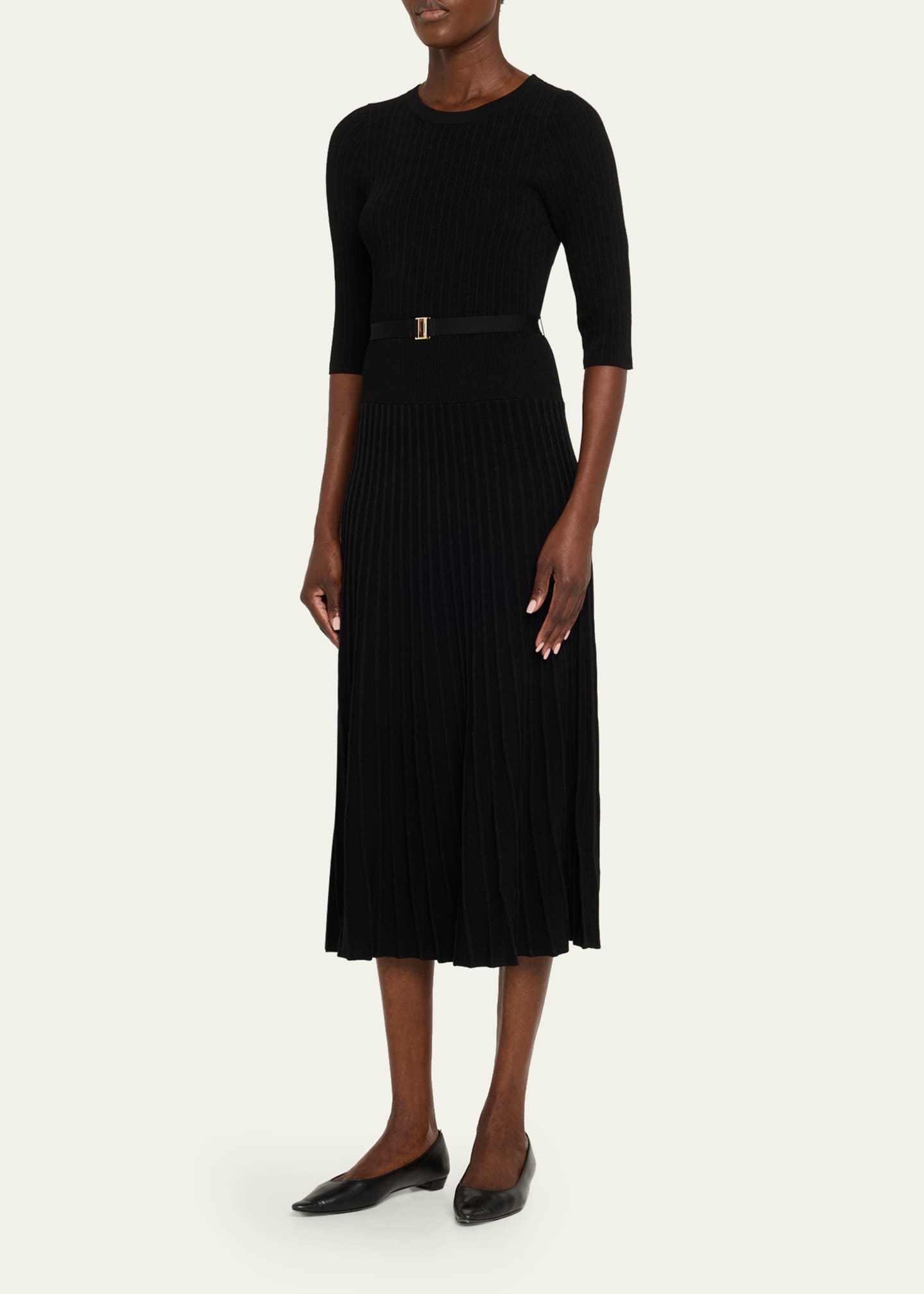 Veronica Beard Elthea Knit Belted Midi Dress - Bergdorf Goodman
