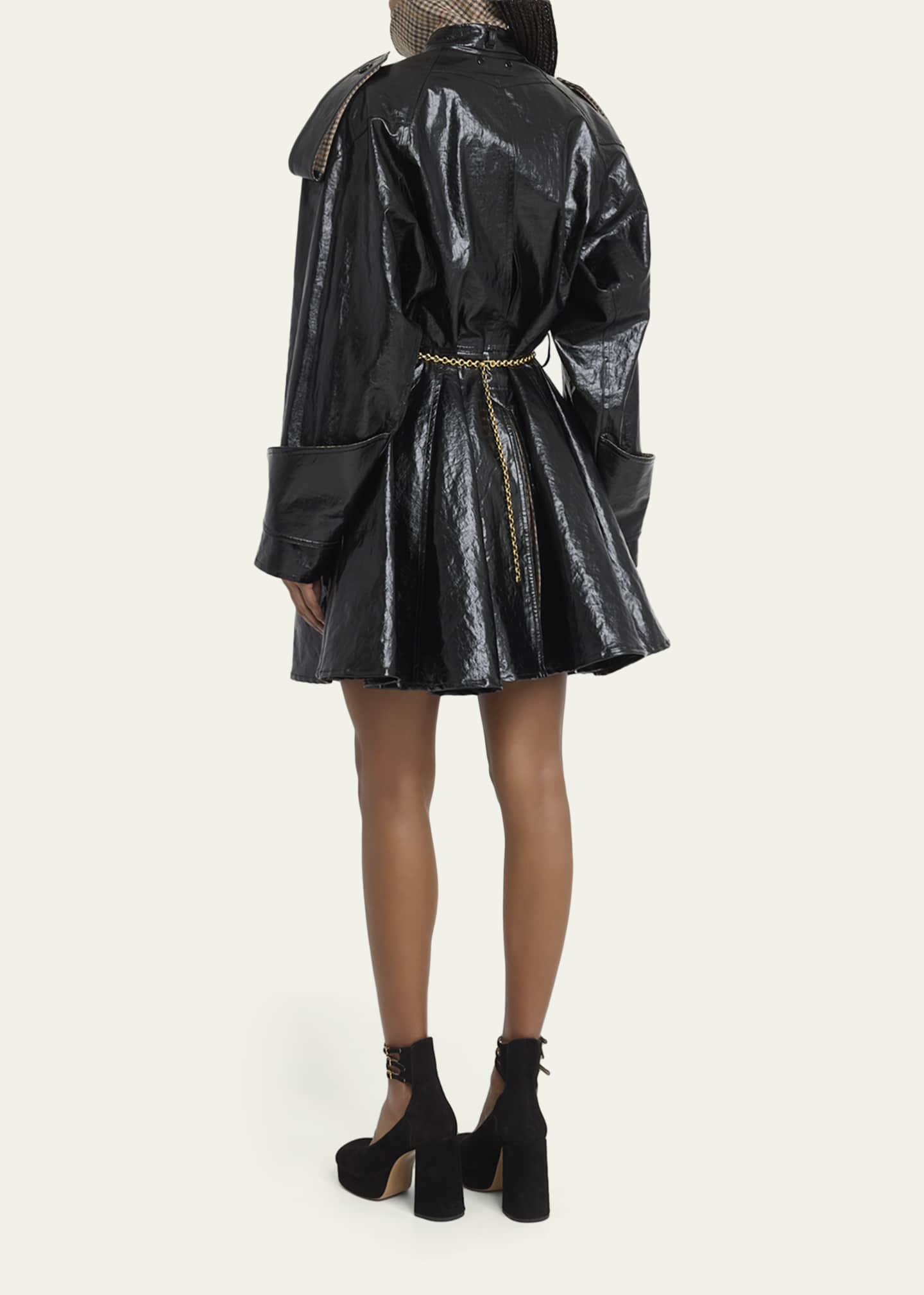 Chloe Coated Linen Belted Riding Trench Coat - Bergdorf Goodman