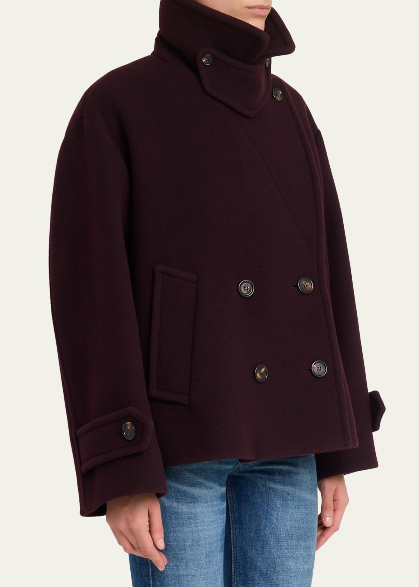 Chloe Wool Double-Breasted Oversized Pea Coat - Bergdorf Goodman